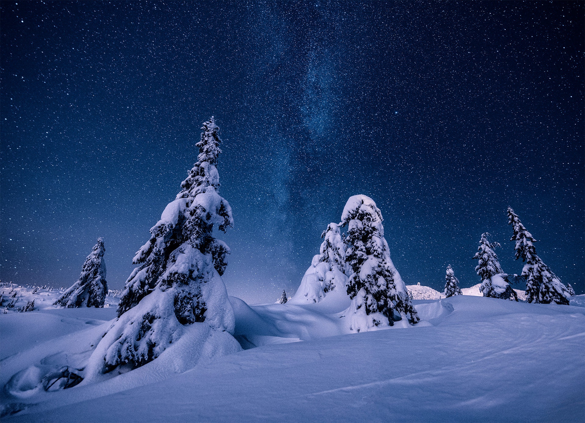 Download Starry Sky Norway Star Nature Night Snow Winter Winter Night HD Wallpaper