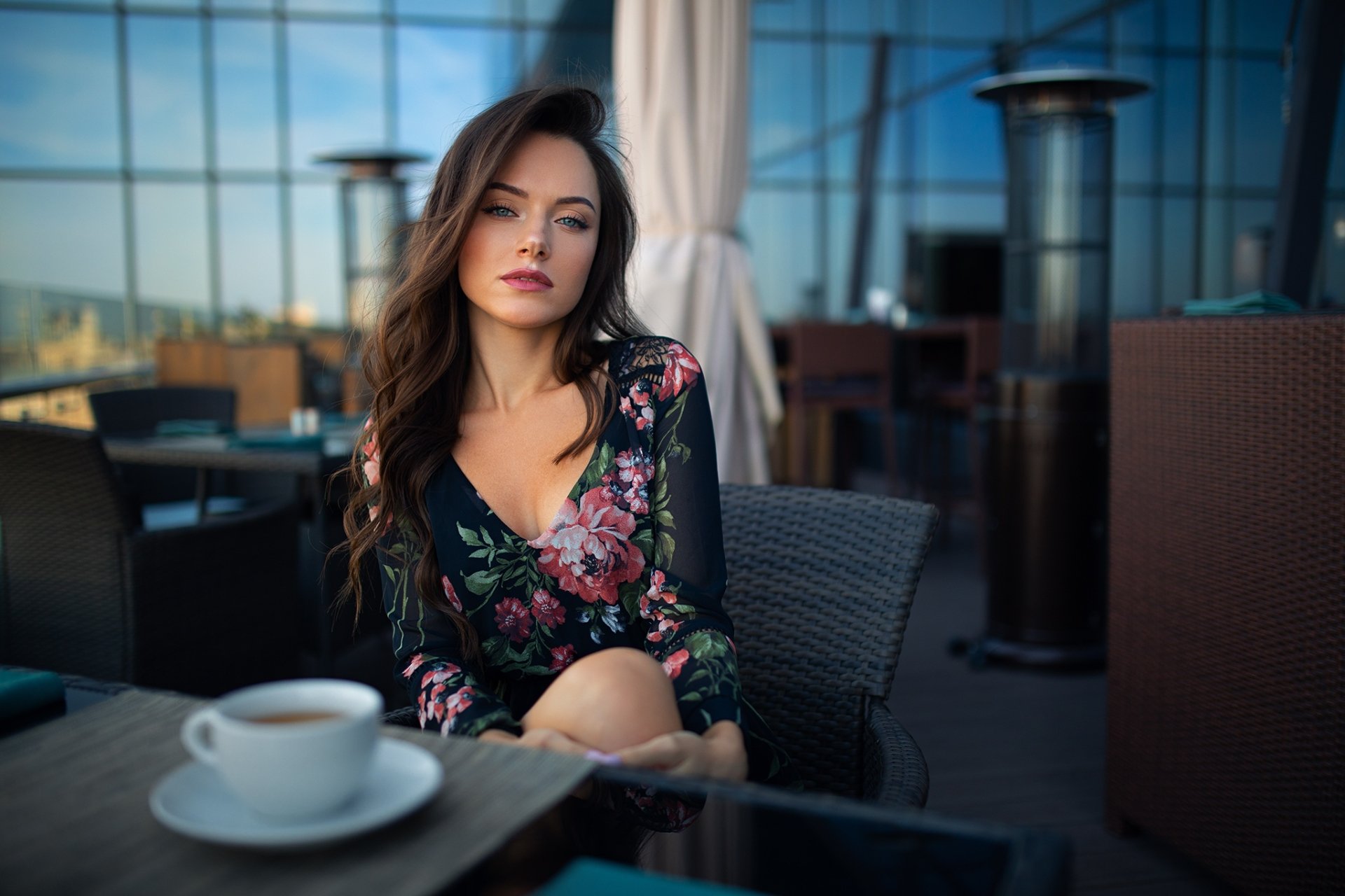 Download Depth Of Field Long Hair Brunette Woman Model HD Wallpaper by ...