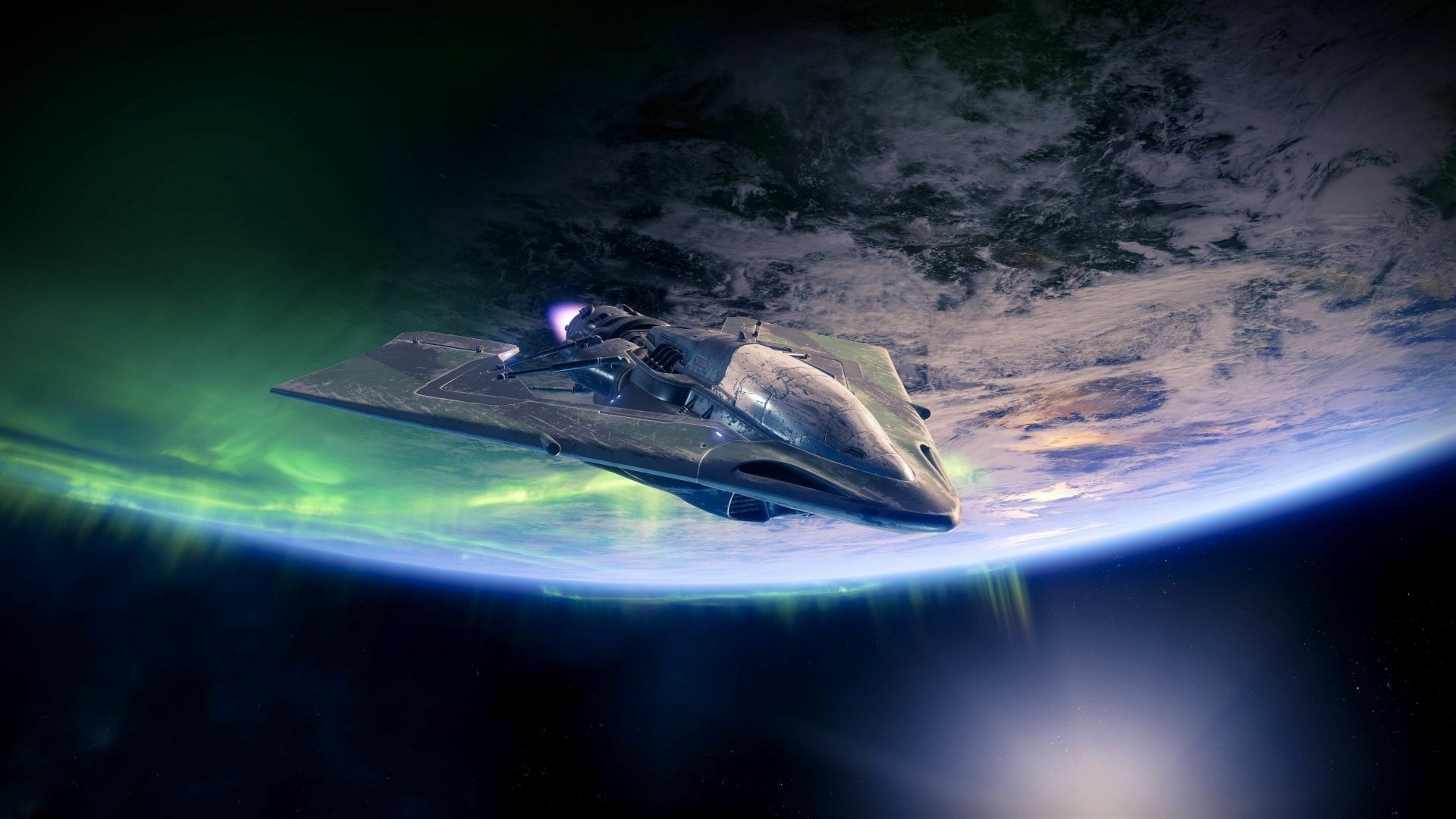 Download Destiny 2: Beyond Light Aurora Borealis Space Earth Spaceship ...