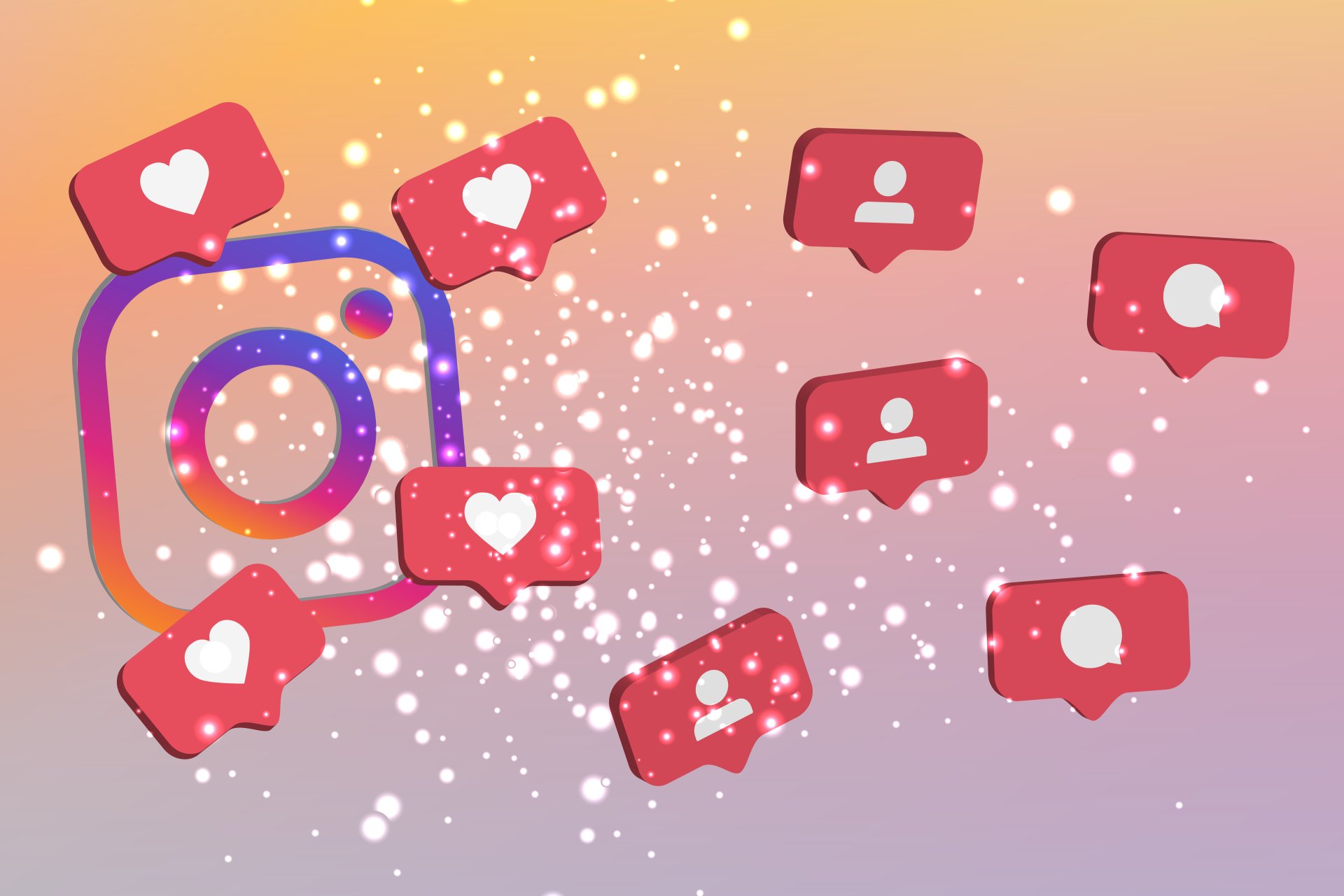 Illustration of Social Media With Like, and Notification Icons by Animatiz