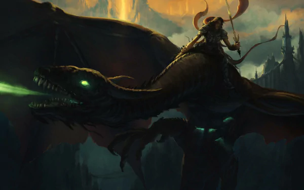 Epic Dragon Rider Battle HD Wallpaper by David Gaillet