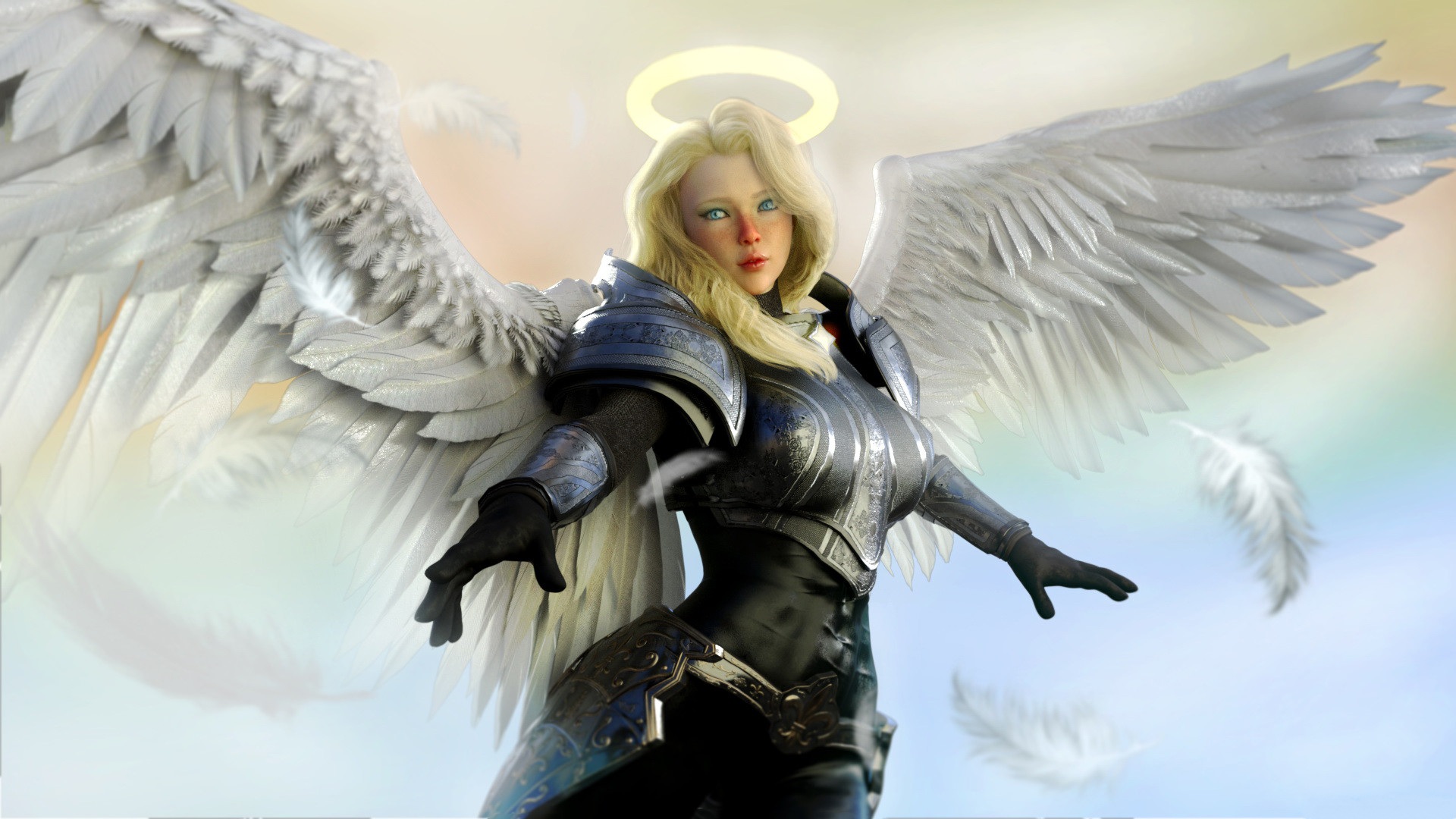 Download Fantasy Angel Warrior HD Wallpaper by Metalkatts