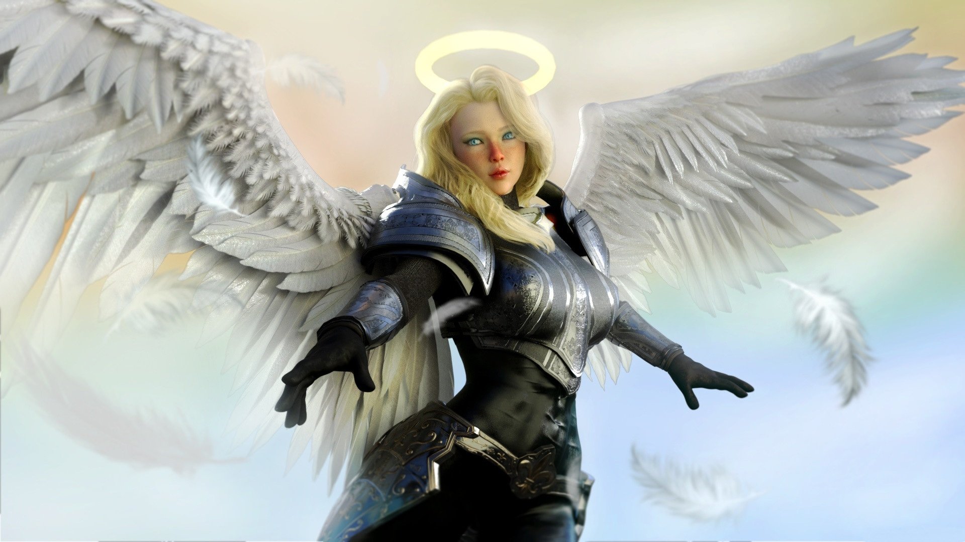 Download Fantasy Angel Warrior HD Wallpaper by Metalkatts