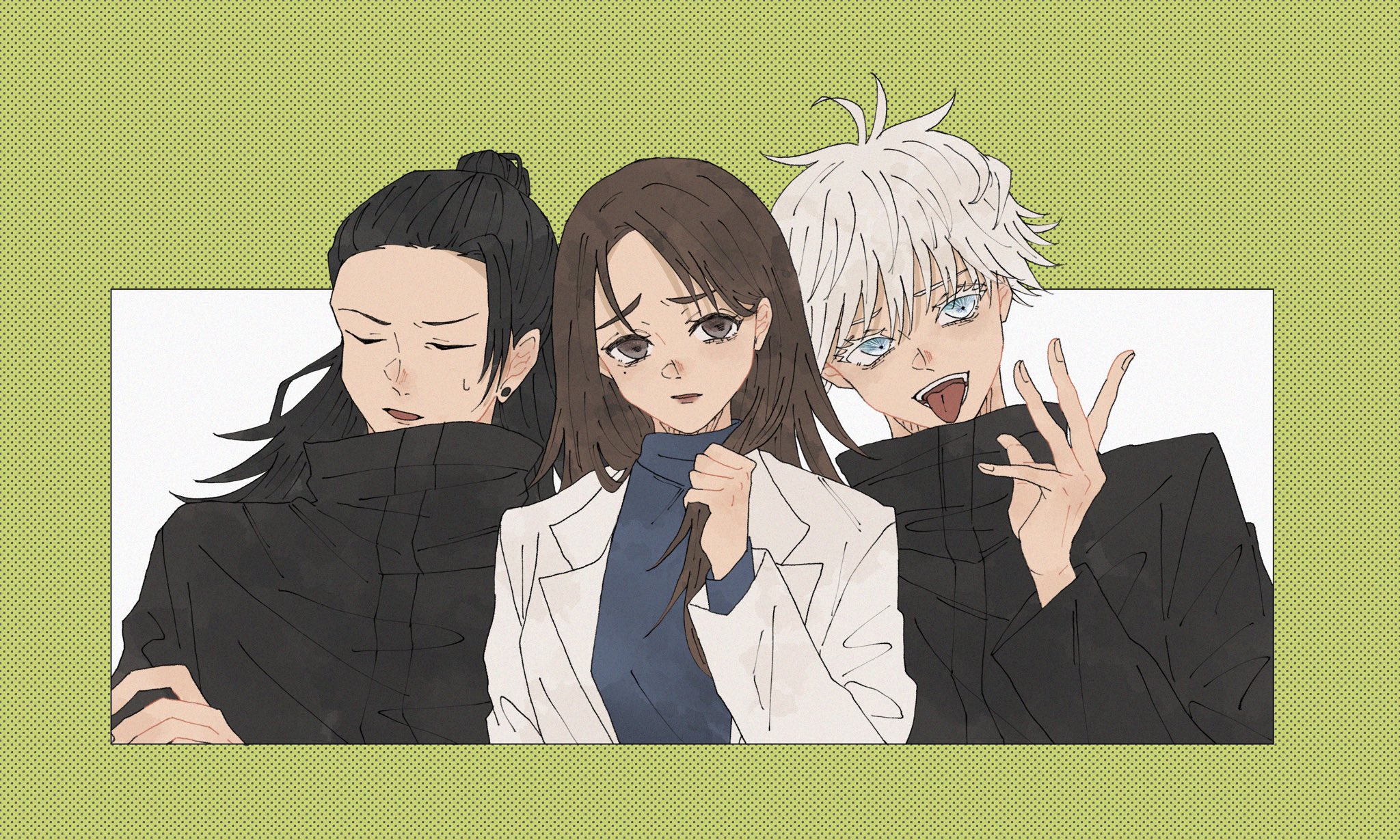 Download Brown Eyes School Uniform Blue Eyes White Hair Black Hair ...