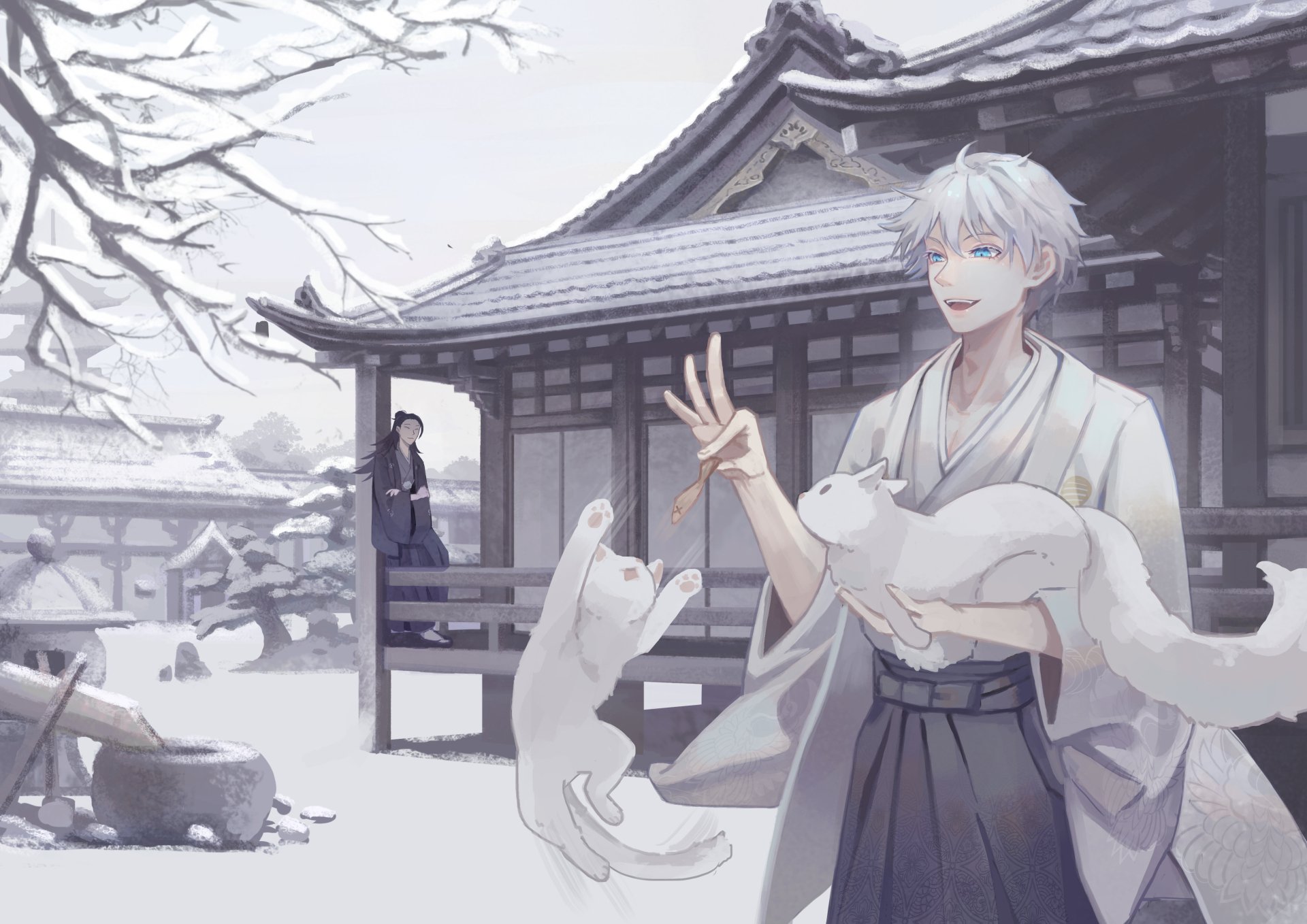 Jujutsu Kaisen: Gojo & Geto Winter Kimono 4K Ultra HD Wallpaper by 鱈