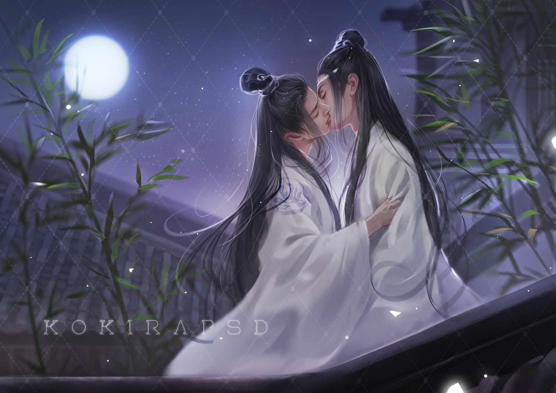 Download Kiss Wei Wuxian Lan Wangji TV Show The Untamed HD Wallpaper