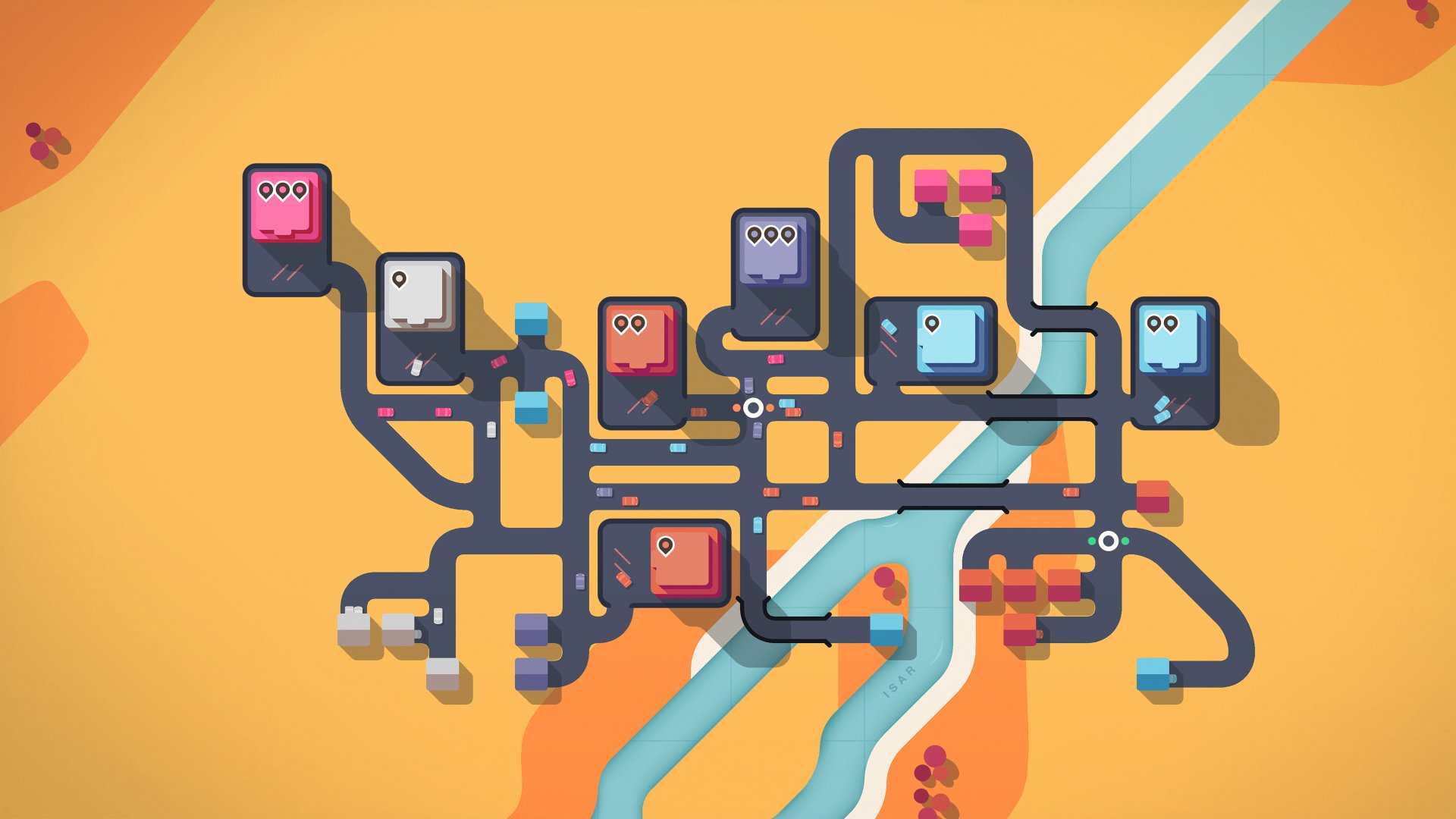 Download Video Game Mini Motorways 4k Ultra HD Wallpaper