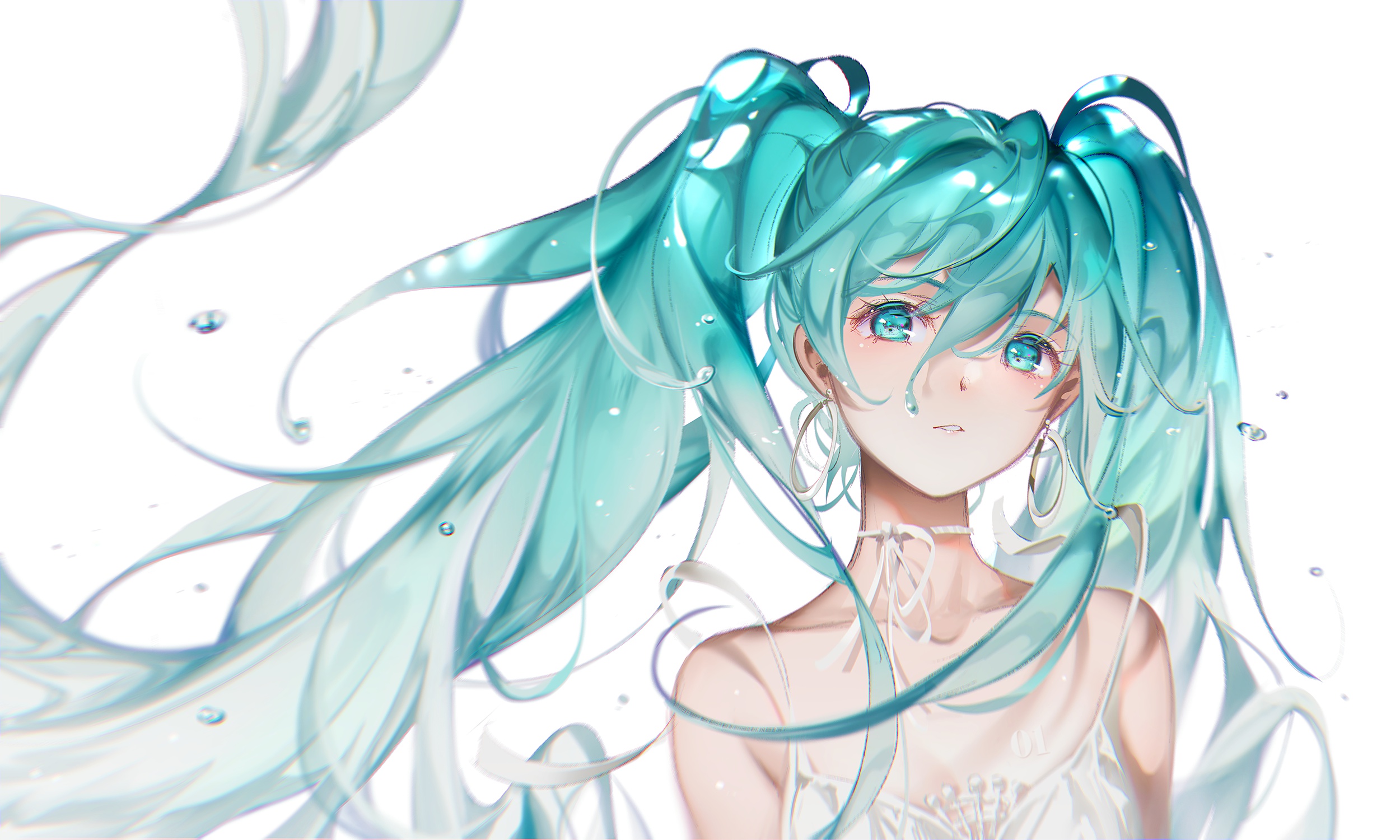 Download Long Hair Aqua Hair Aqua Eyes Hatsune Miku Anime Vocaloid HD ...