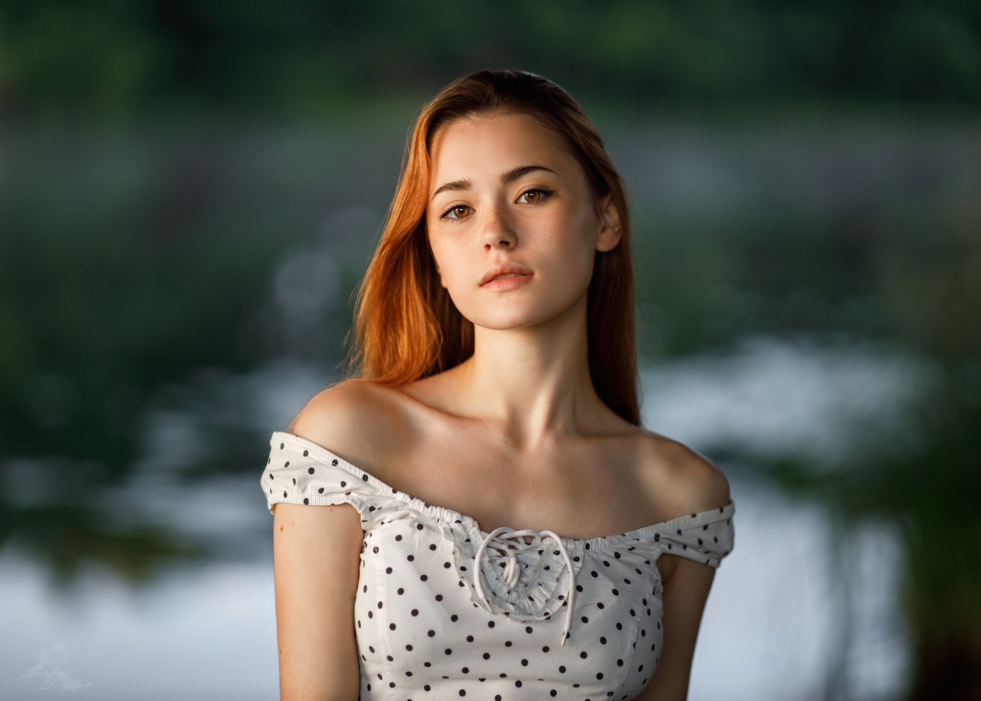 Download Depth Of Field Redhead Woman Model HD Wallpaper by Sergey Sergeev
