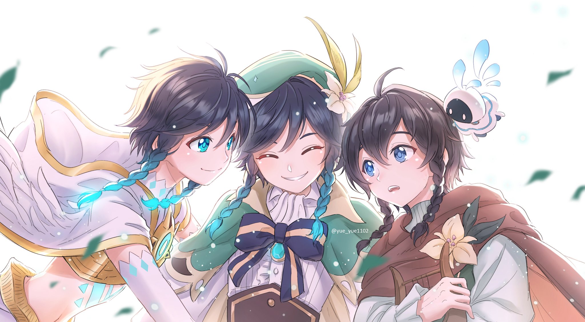 Venti and Friends HD Wallpaper – Genshin Impact Video Game Art