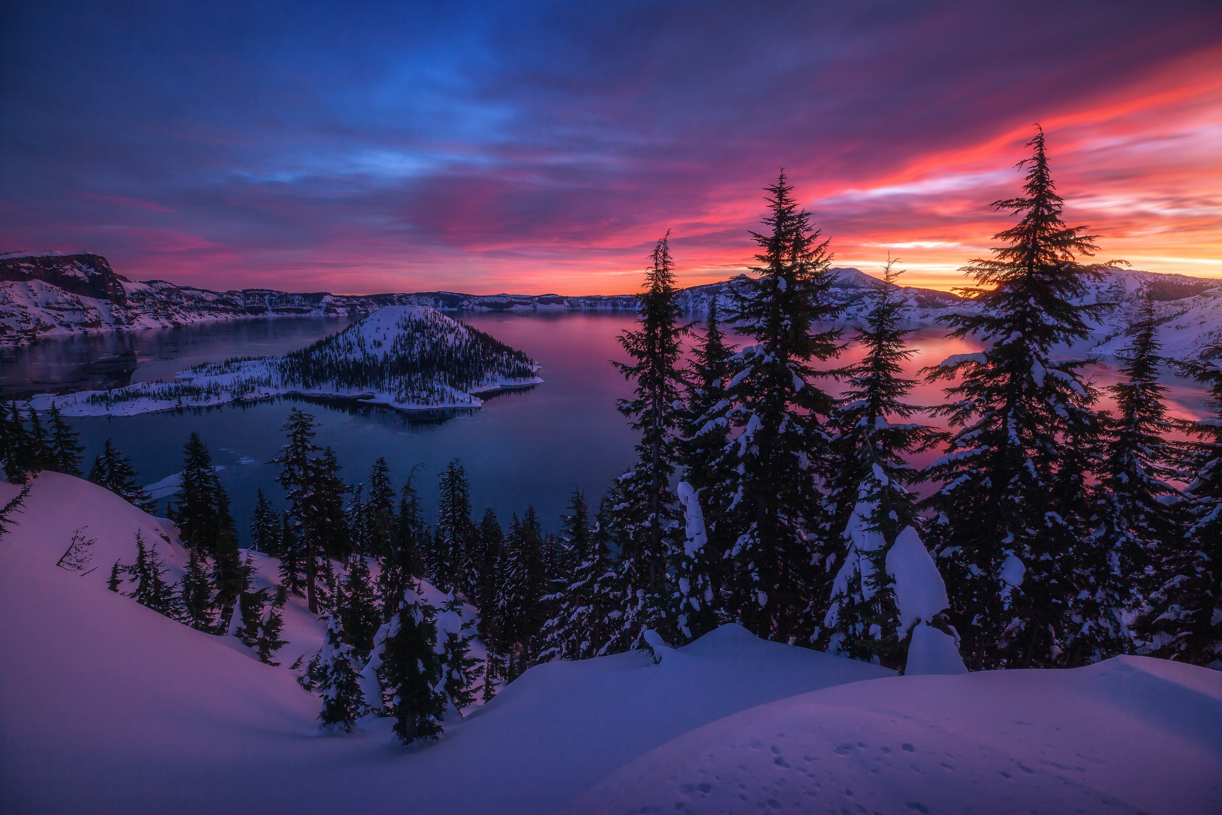 Download Lake Winter Nature Moraine Lake HD Wallpaper