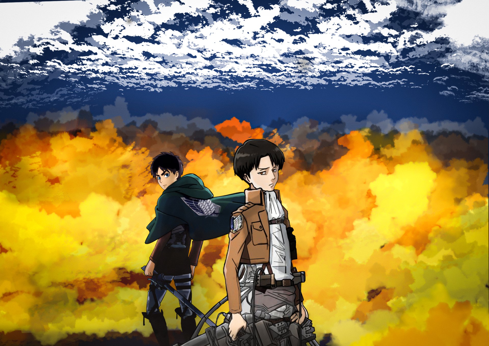 Download Eren Yeager Levi Ackerman Anime Attack On Titan HD Wallpaper