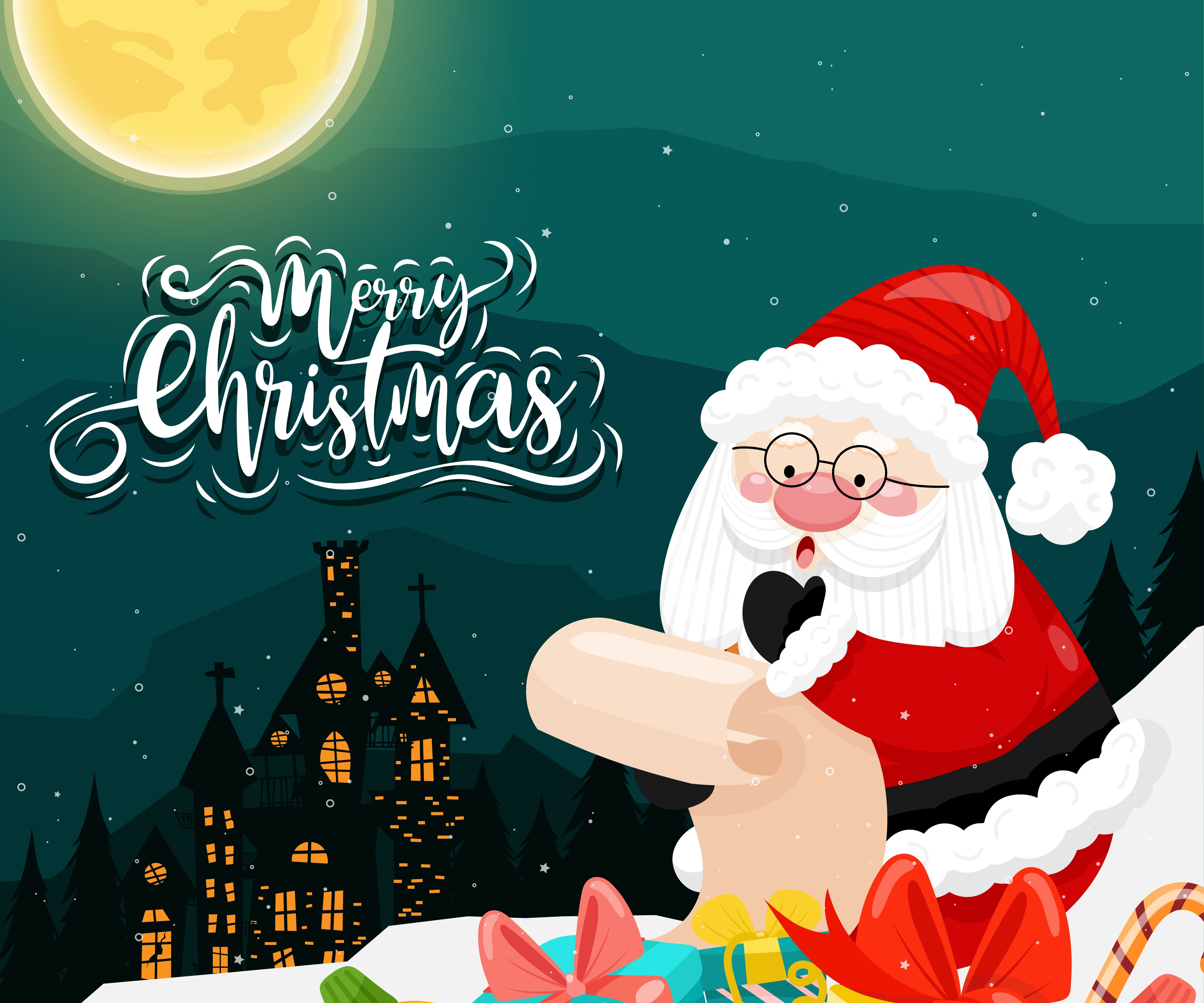 Download Merry Christmas Santa Holiday Christmas 4k Ultra HD Wallpaper
