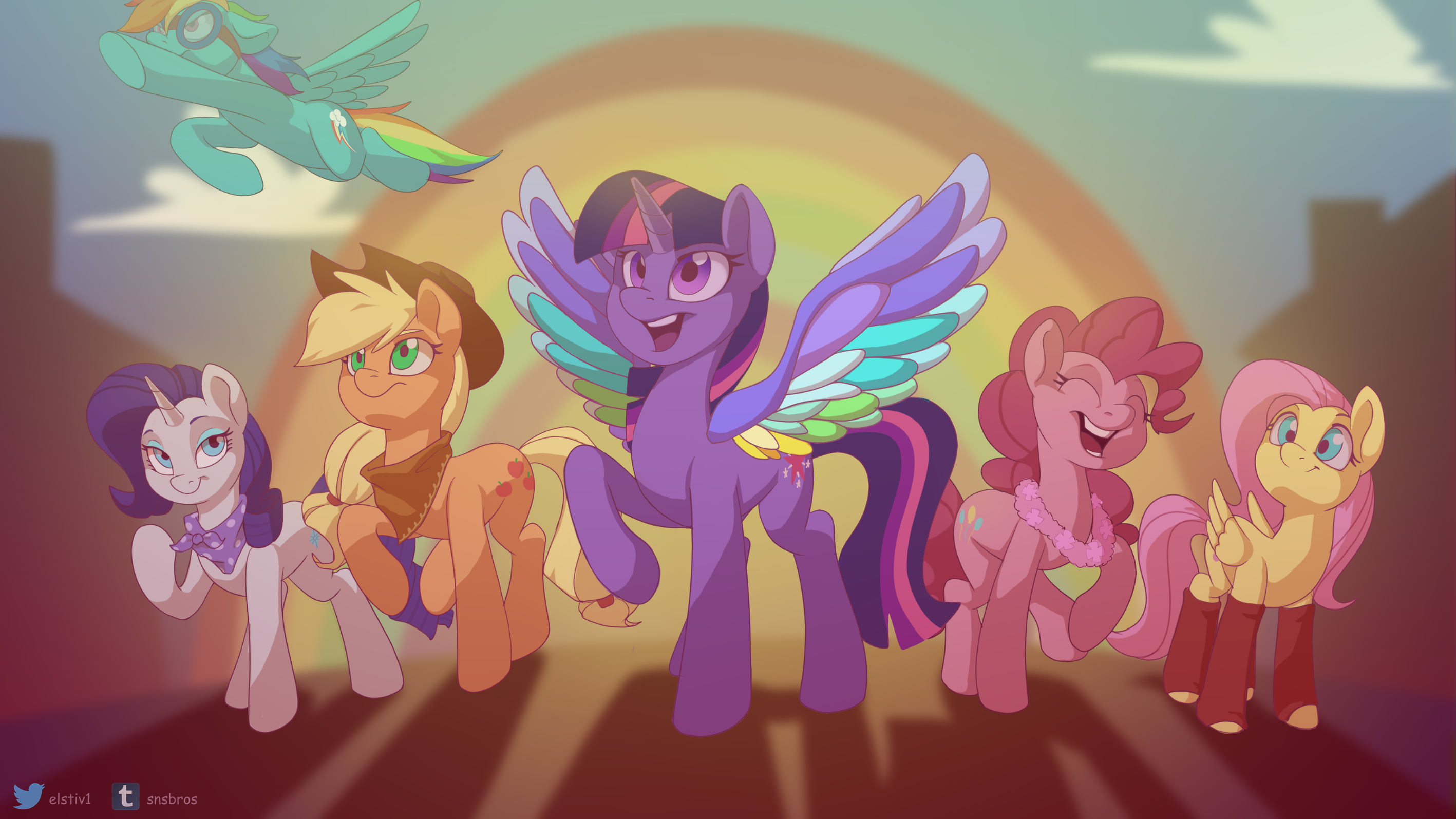 My Little Pony: Rainbow Roadtrip HD Wallpaper by elstiv