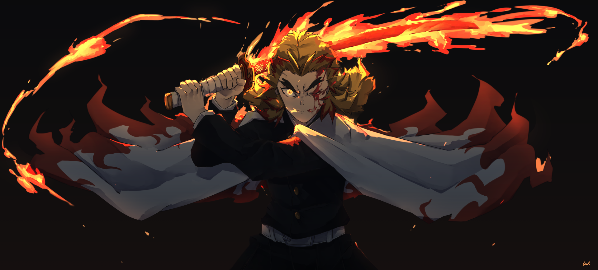 Kyojuro Rengoku Blaze - 4K Ultra HD Demon Slayer Anime Wallpaper