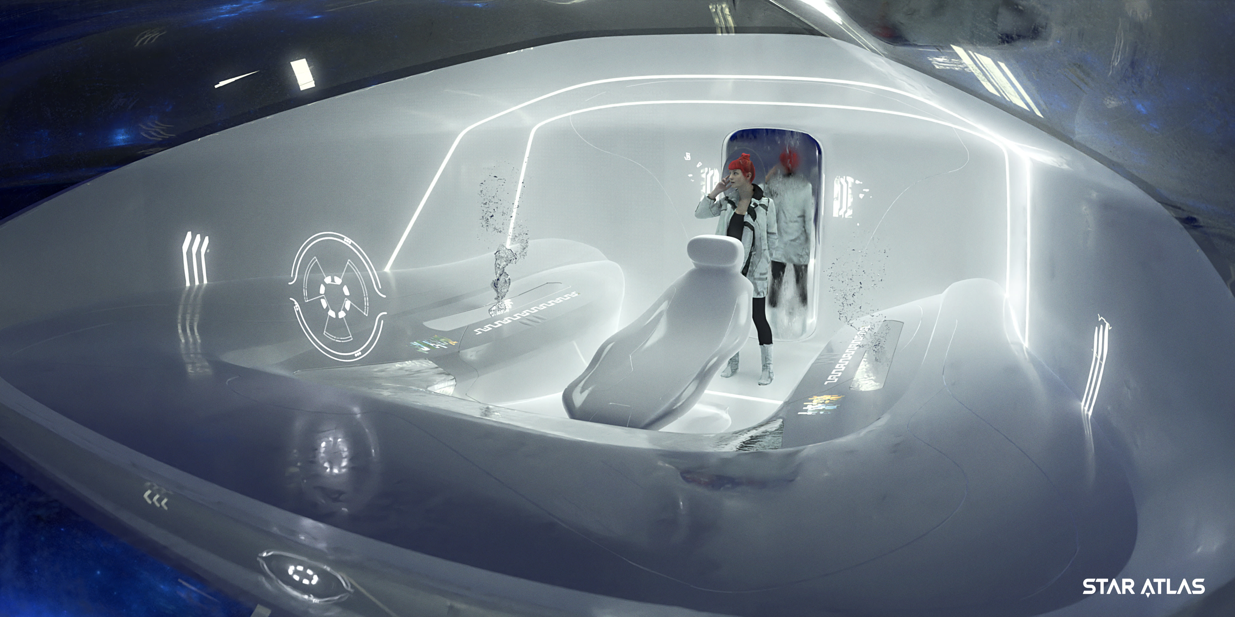 Star Atlas Futuristic Spaceship Interior HD Wallpaper