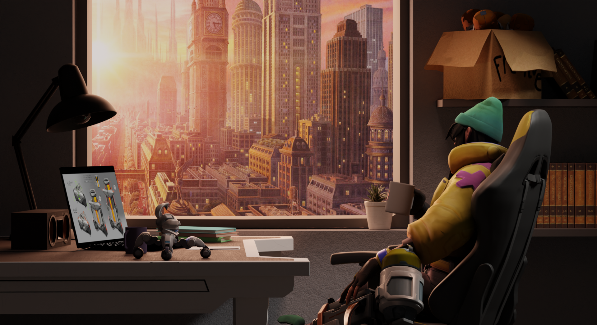 Killjoy Valorant HD Wallpaper – Futuristic Gamer's Urban Retreat by ...