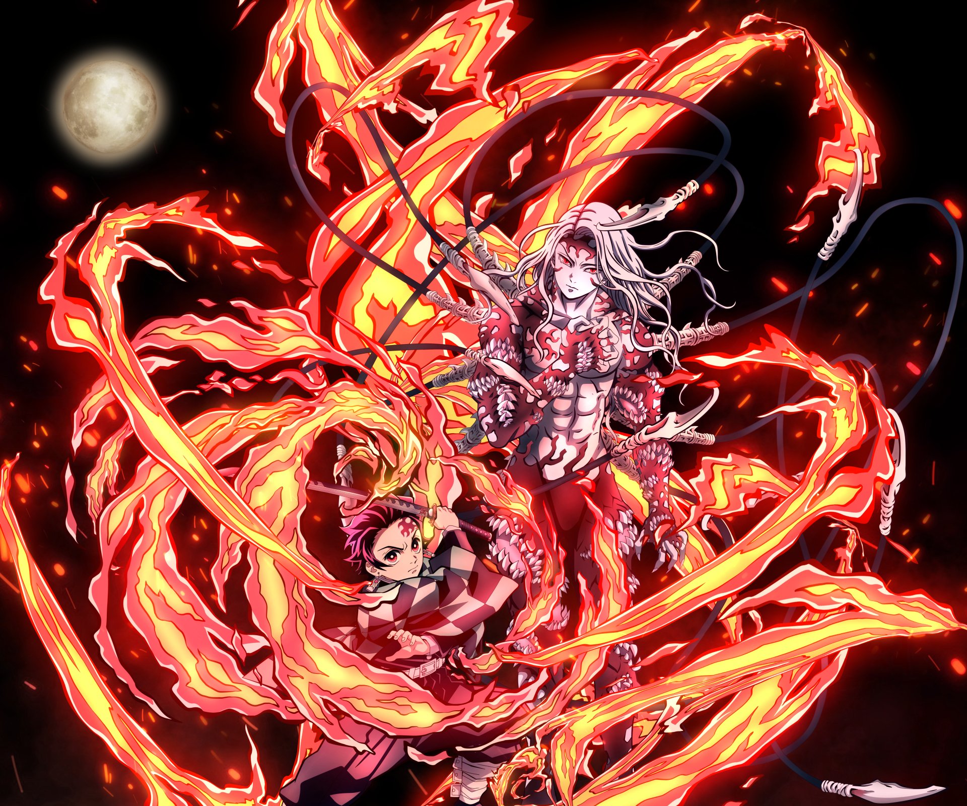 Demon Slayer 4K: Epic Clash of Muzan Kibutsuji & Tanjiro Kamado ...