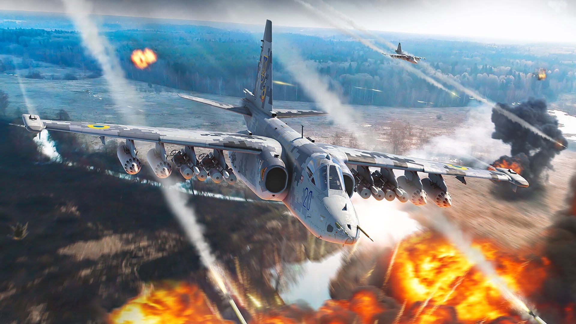 Sukhoi Su-25 Warplane in Action | HD Military Jet Fighter Wallpaper by ...