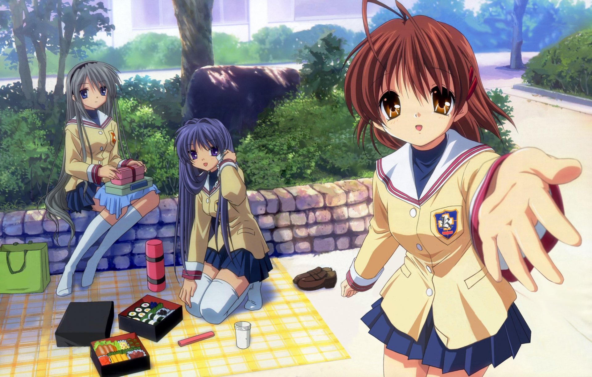 Clannad HD: Tomoyo, Kyou & Nagisa's Sunny Park Picnic