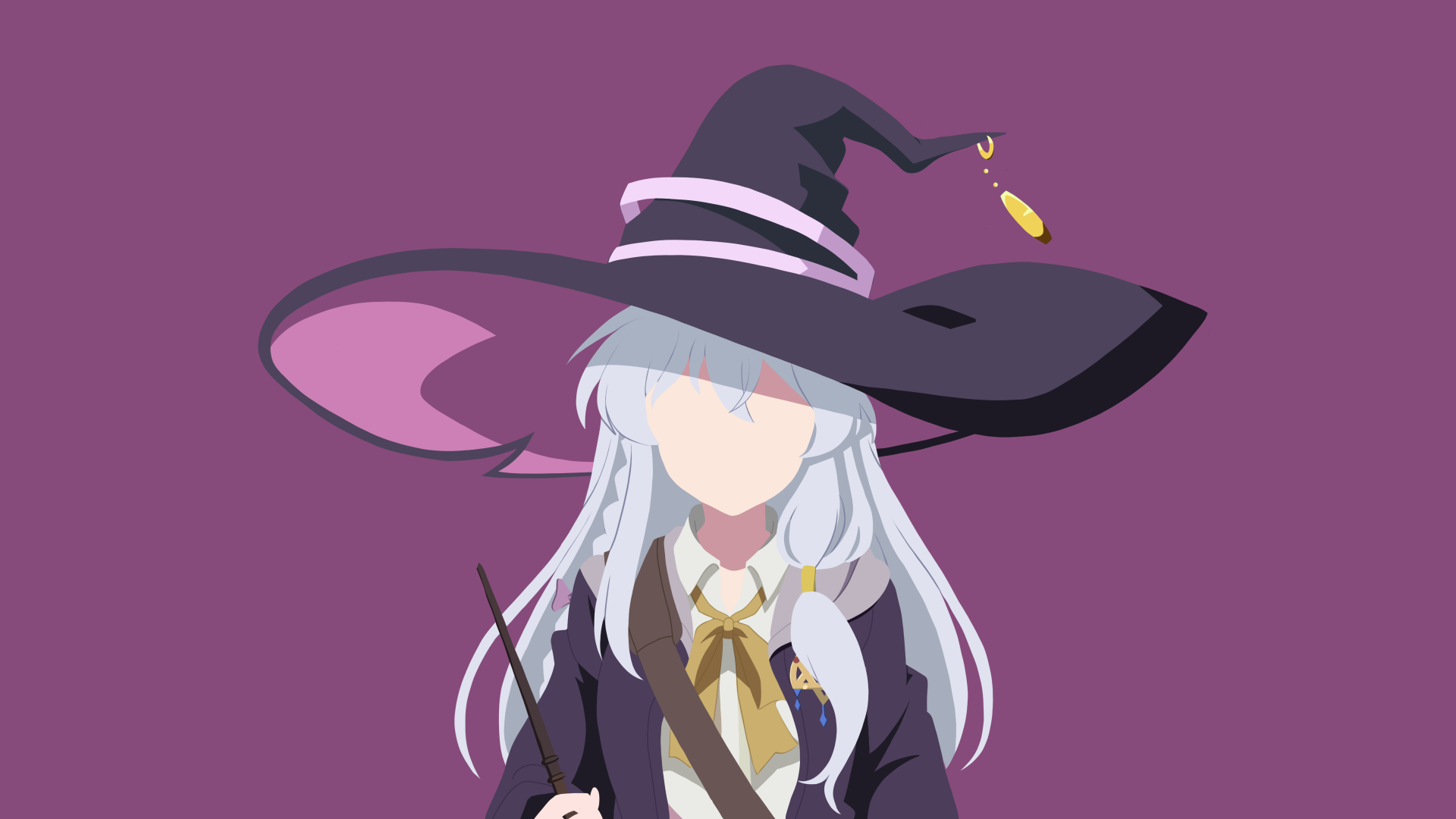 Wandering Witch: Elaina — Minimalist 4K Wallpaper