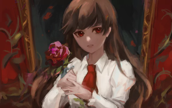 HD Wallpaper of Ib and Gary from the 2012 Video Game Ib by swd3e2