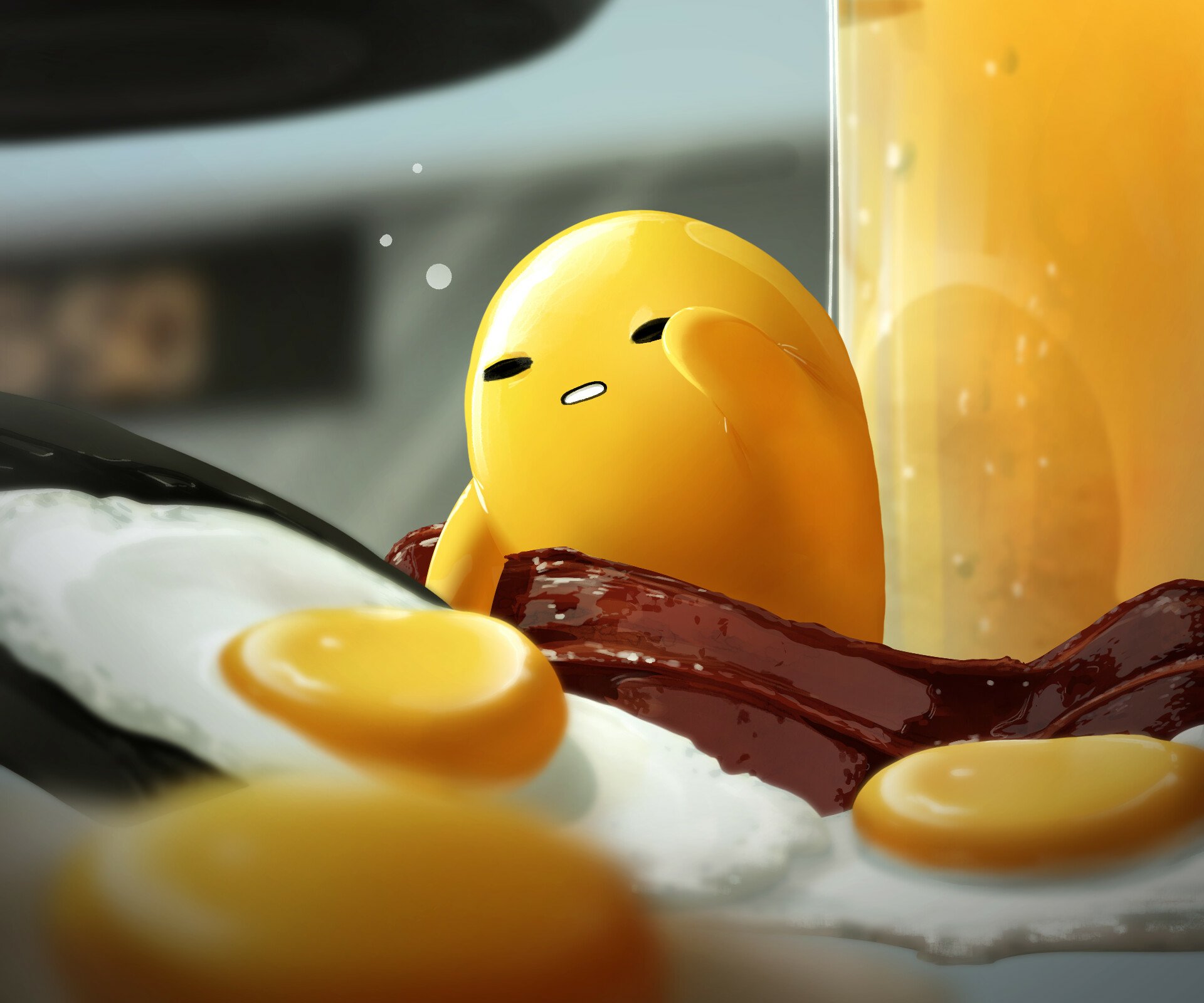 Artistic HD Wallpaper: Chill Gudetama Vibes by Cactus