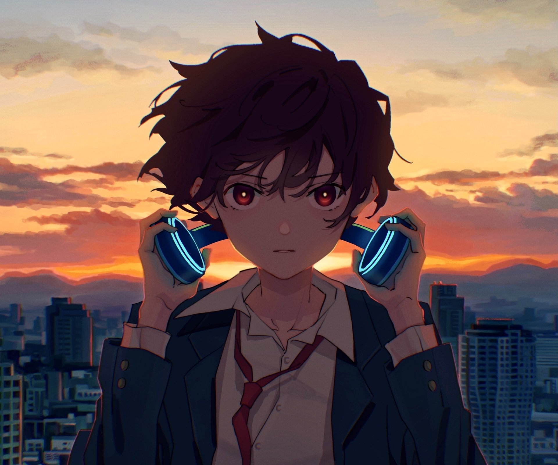 Download Anime Boy Vibe Music Headphones Anime Boy HD Wallpaper