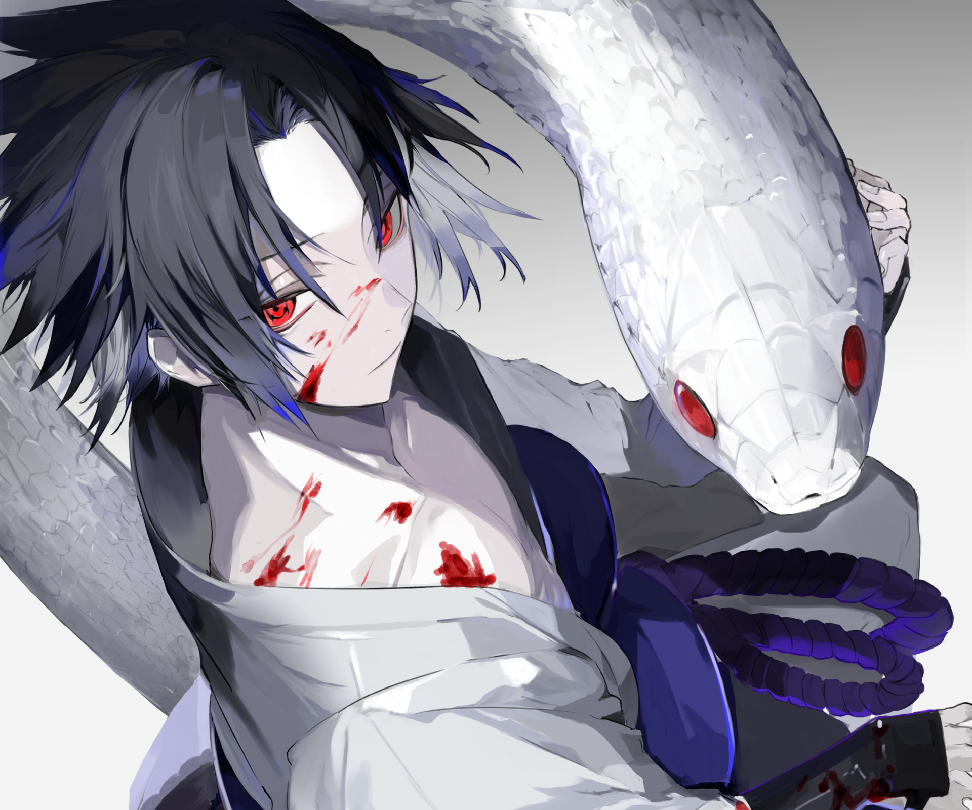 Sasuke Uchiha - Naruto Anime HD Wallpaper: Serpent's Gaze | 2200x1833 ...