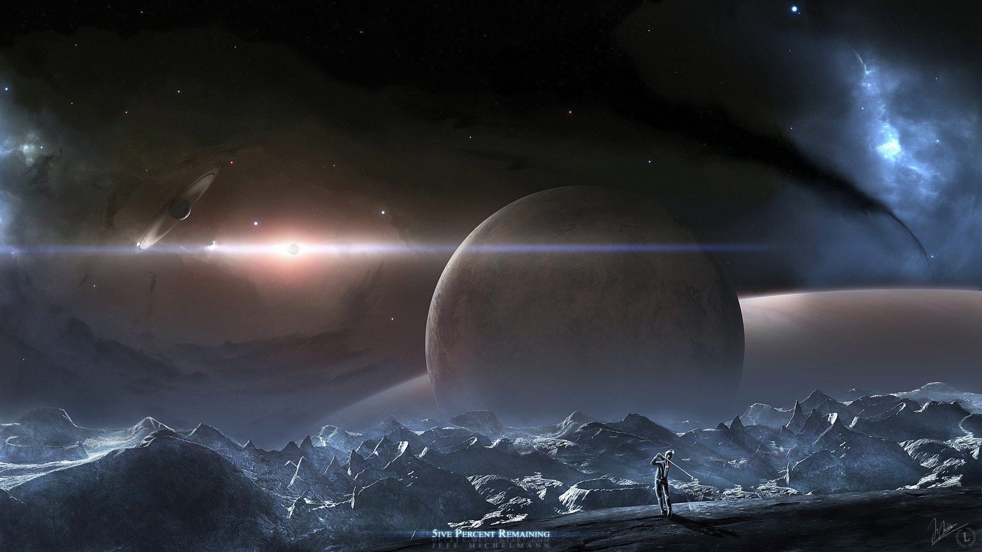 Download Sci Fi Planet Rise HD Wallpaper by Jeff Michealmann