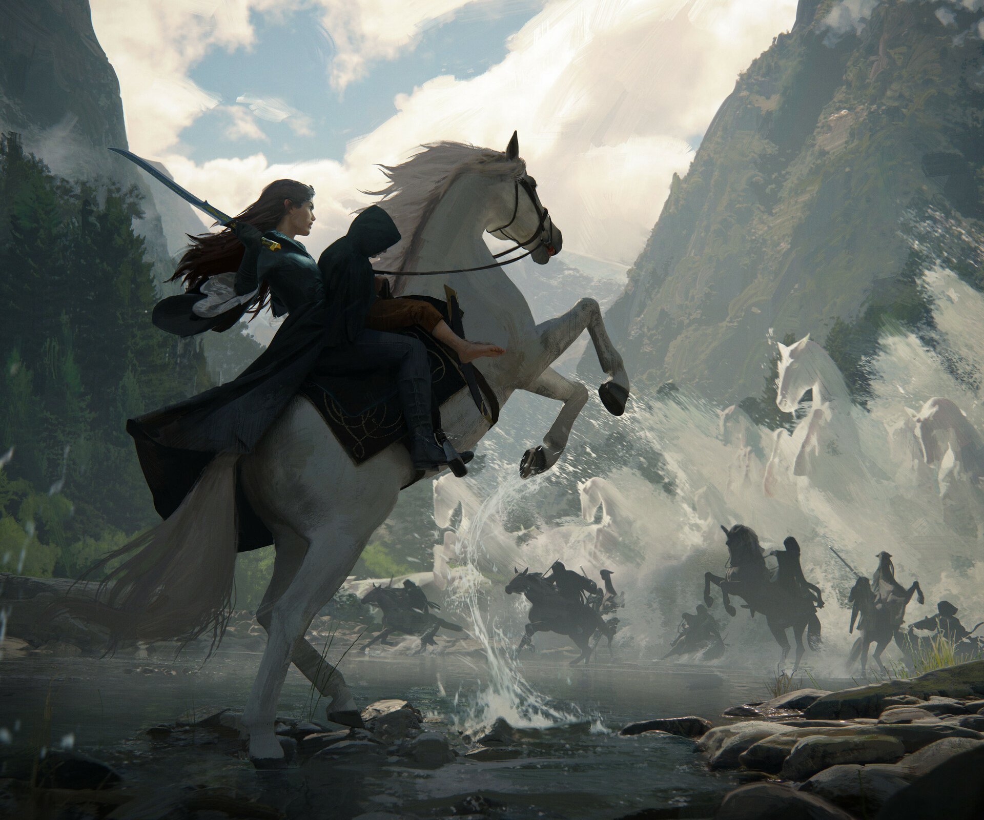 Epic LOTR Fantasy Ride: HD Battle of Riders and Sea Spirits Wallpaper