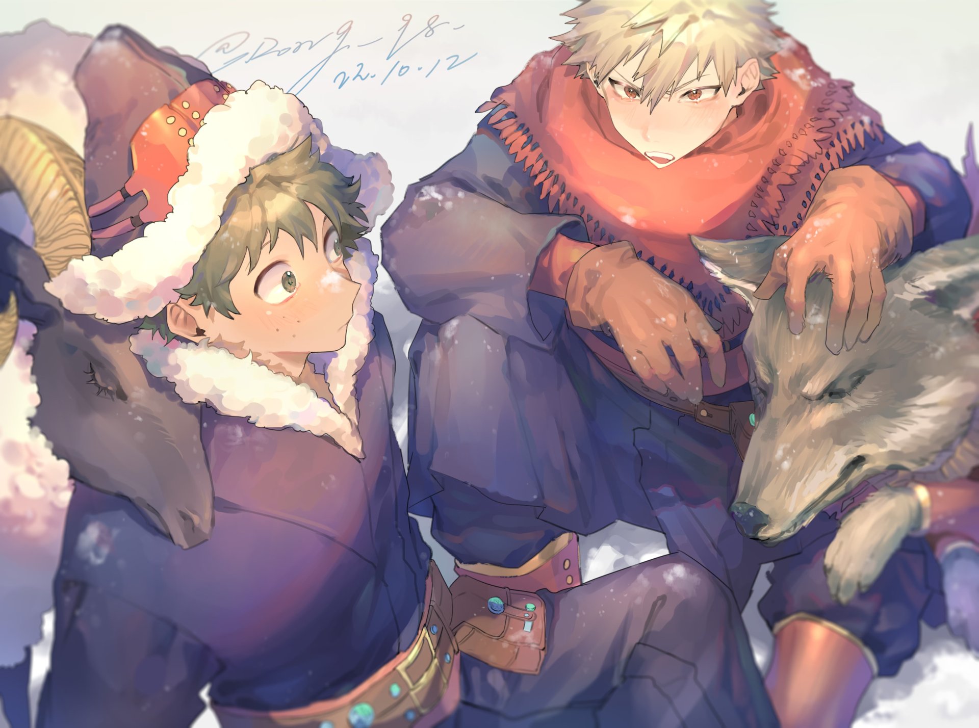 My Hero Academia HD Wallpaper: Bakugou & Midoriya Winter Vibes by 疵和鸫 ...