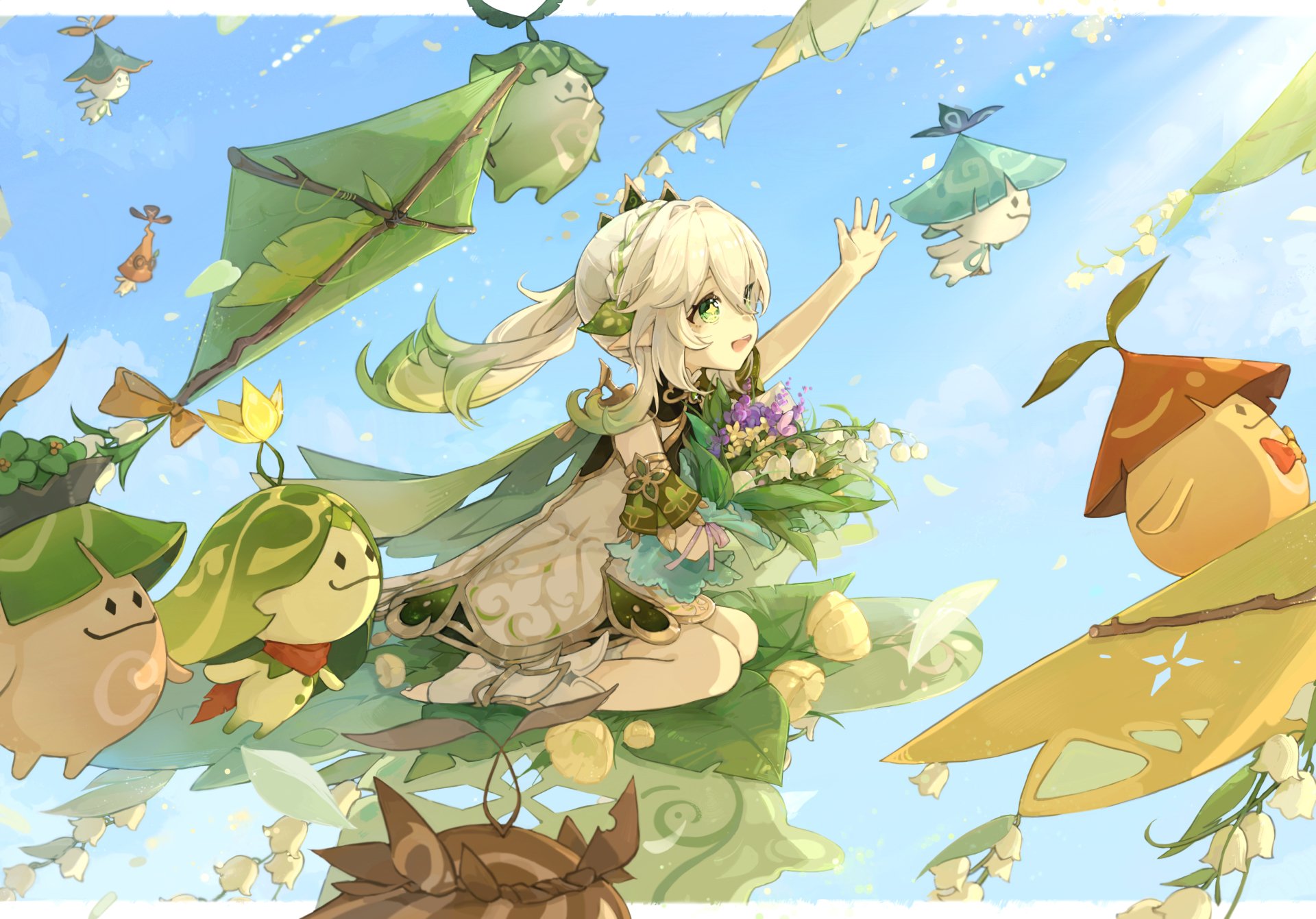 Nahida & Aranara: Spring Flight — Genshin Impact HD Wallpaper