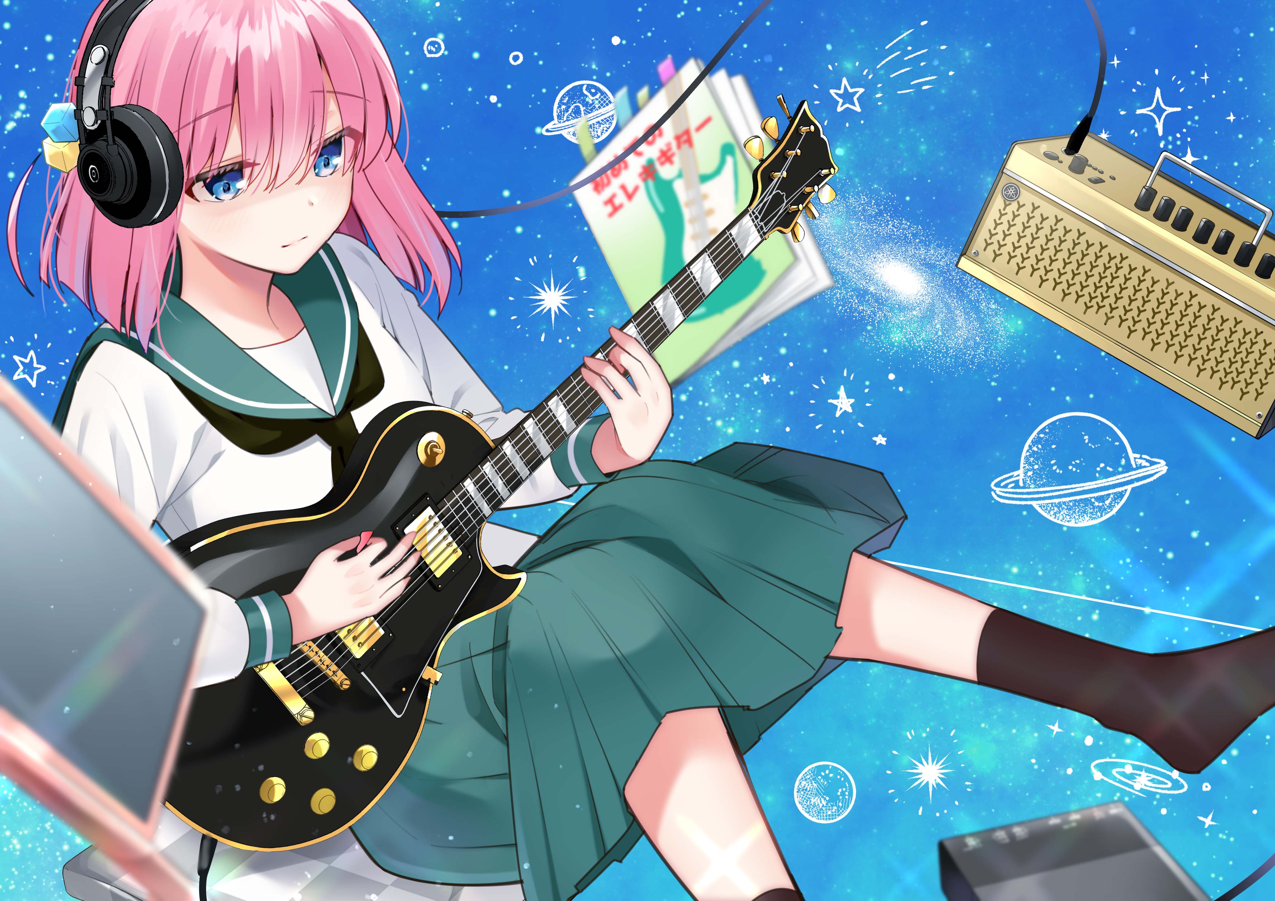 Hitori Gotou in Space – Bocchi the Rock! 4K Ultra HD Anime Wallpaper