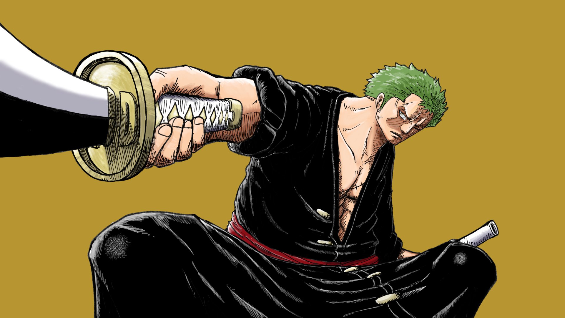 Roronoa Zoro 4K Ultra HD Anime Wallpaper – One Piece Master Swordsman by しろ