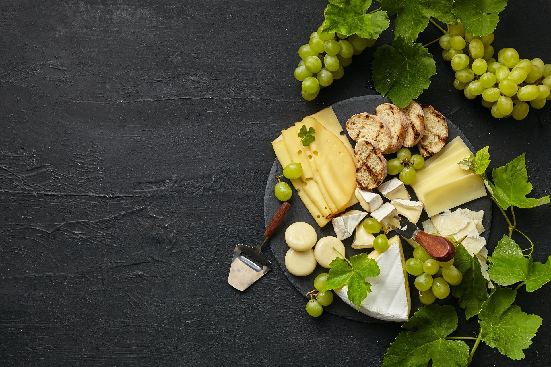 Gourmet Cheese & Grapes Still Life – 4K Ultra HD Food Wallpaper ...