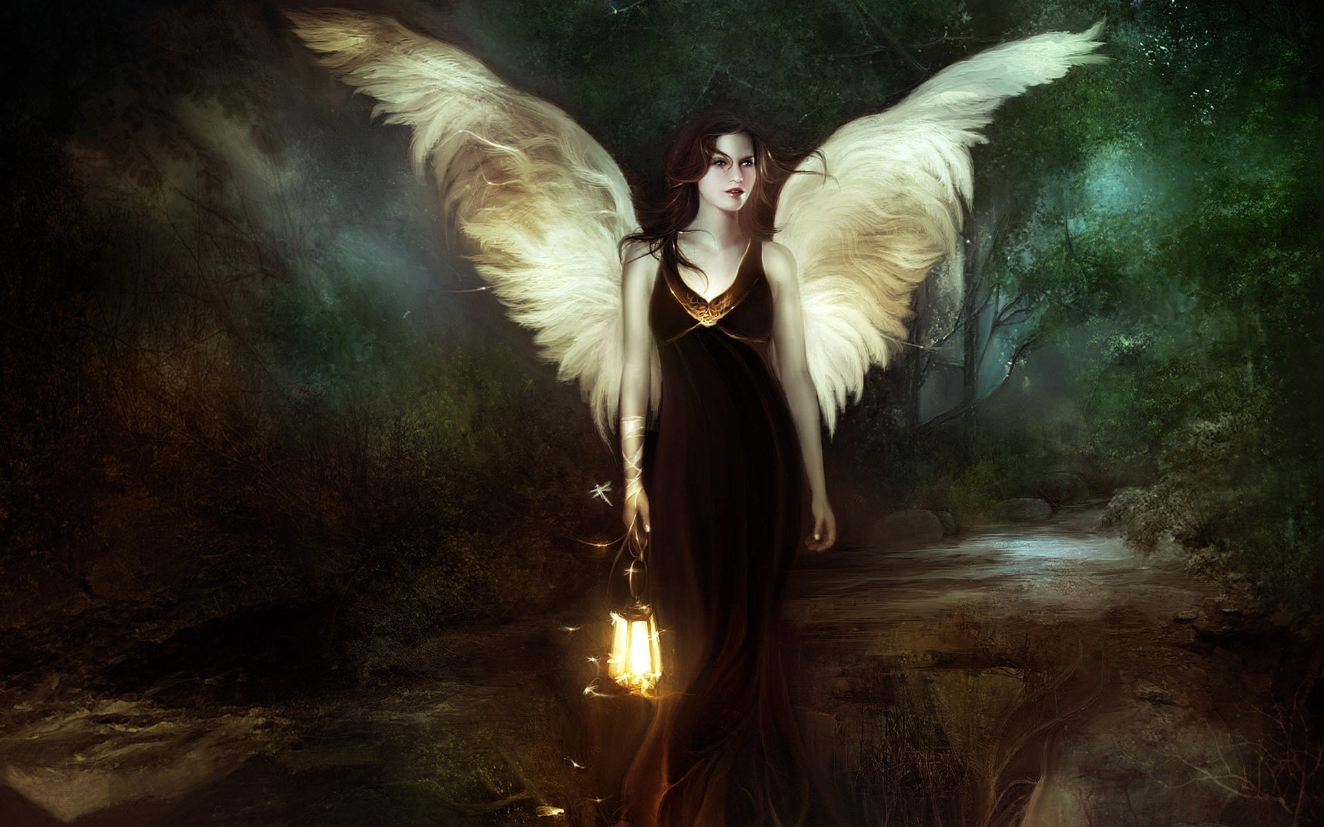 Celestial Guardian: Fantasy Angel HD Wallpaper
