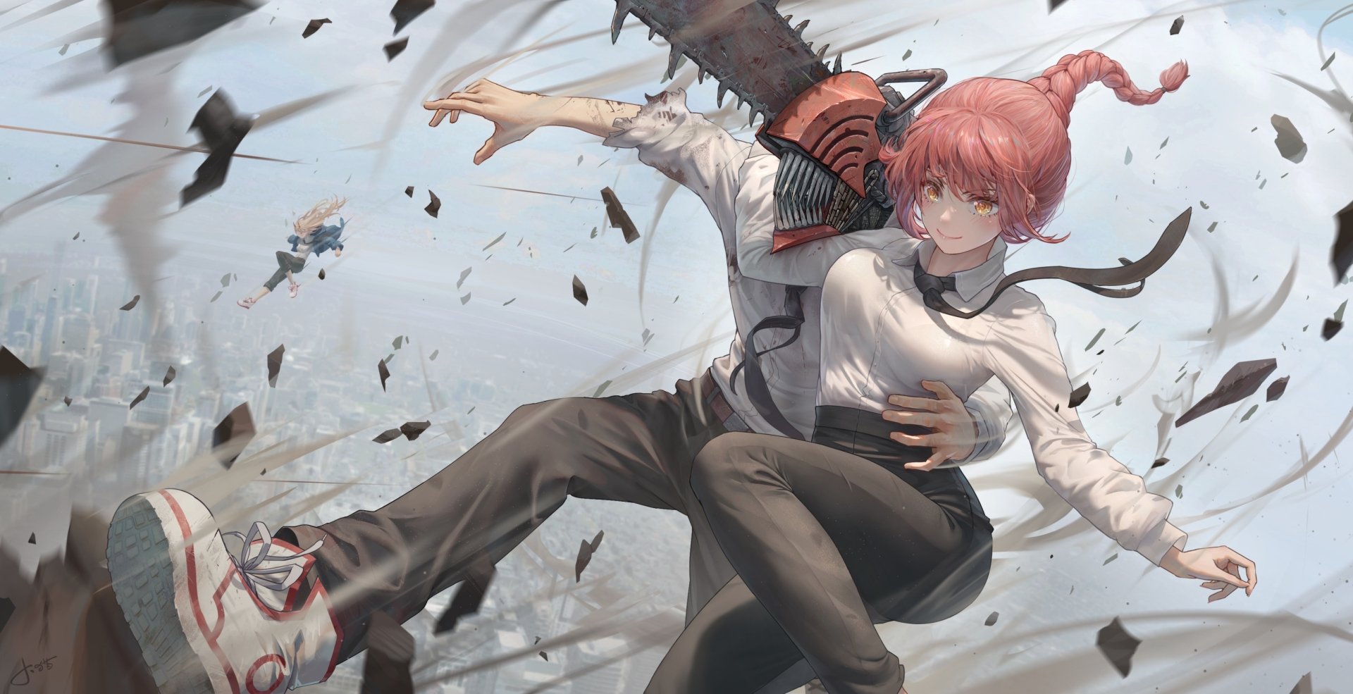 Chainsaw Man HD: Denji & Makima Dynamic Anime Wallpaper