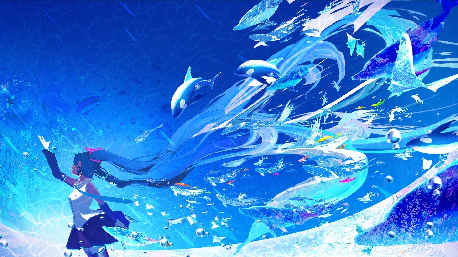 Hatsune Miku HD Wallpaper – Vibrant Vocaloid Anime Fantasy by Makoron117