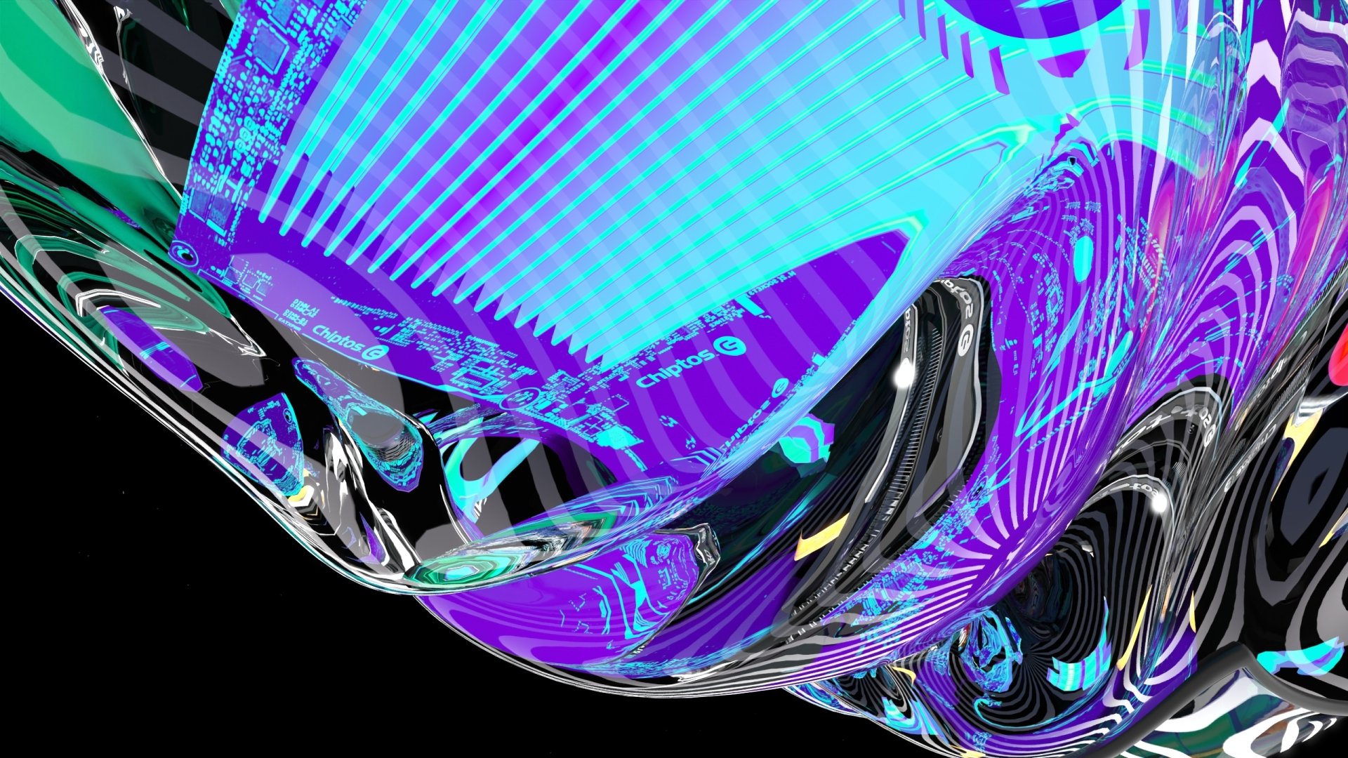 Chiptos X Motherboard Abstract NFT Wallpaper Background Glossy Glass PC ...