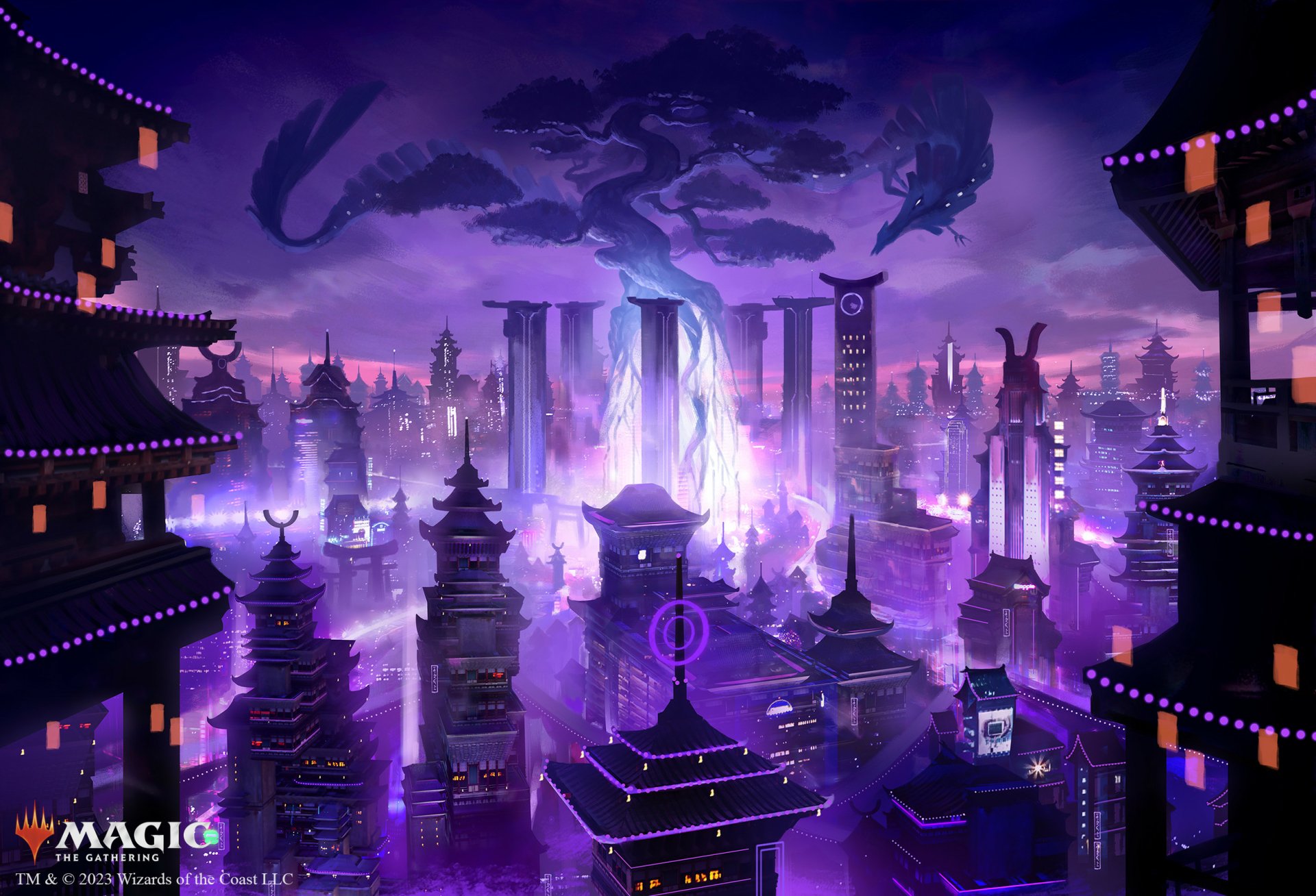 Mystical Twilight Over Man-Made Magic: The Gathering Cityscape ...