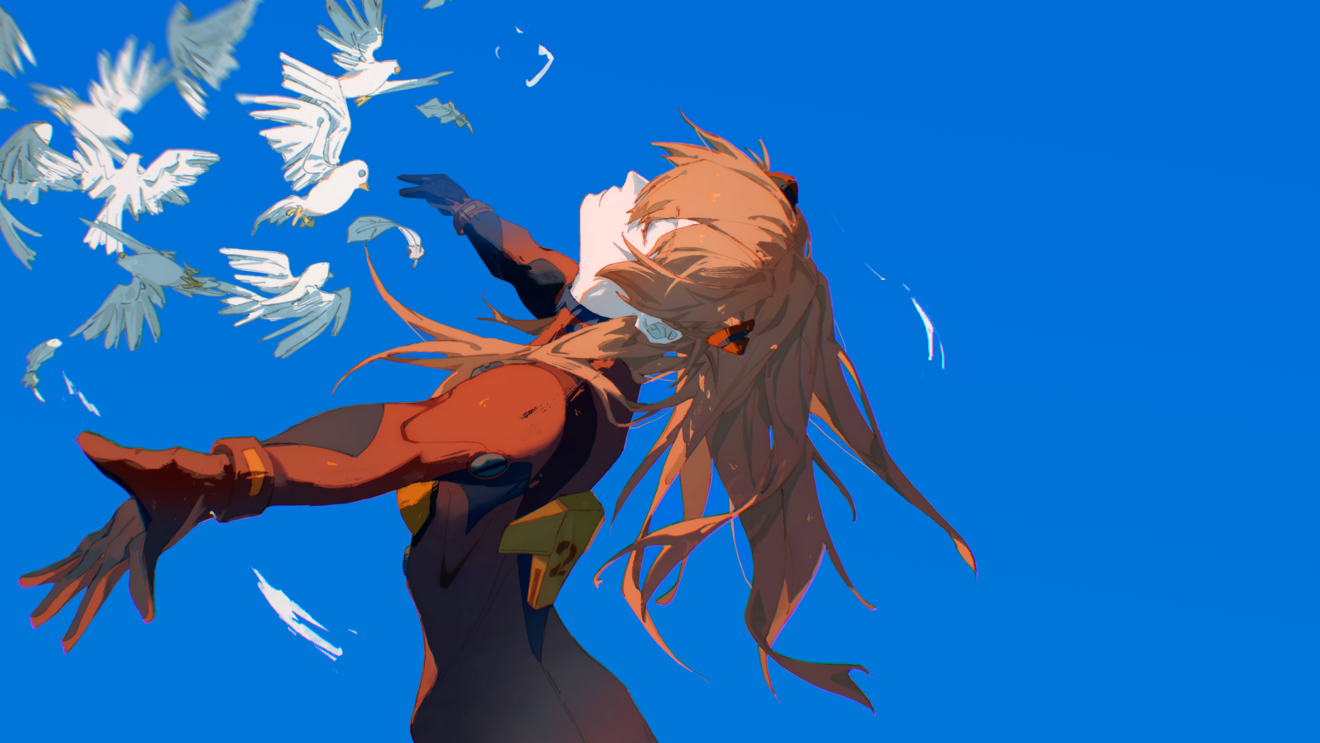 Asuka: Skybound — Neon Genesis Evangelion HD Wallpaper