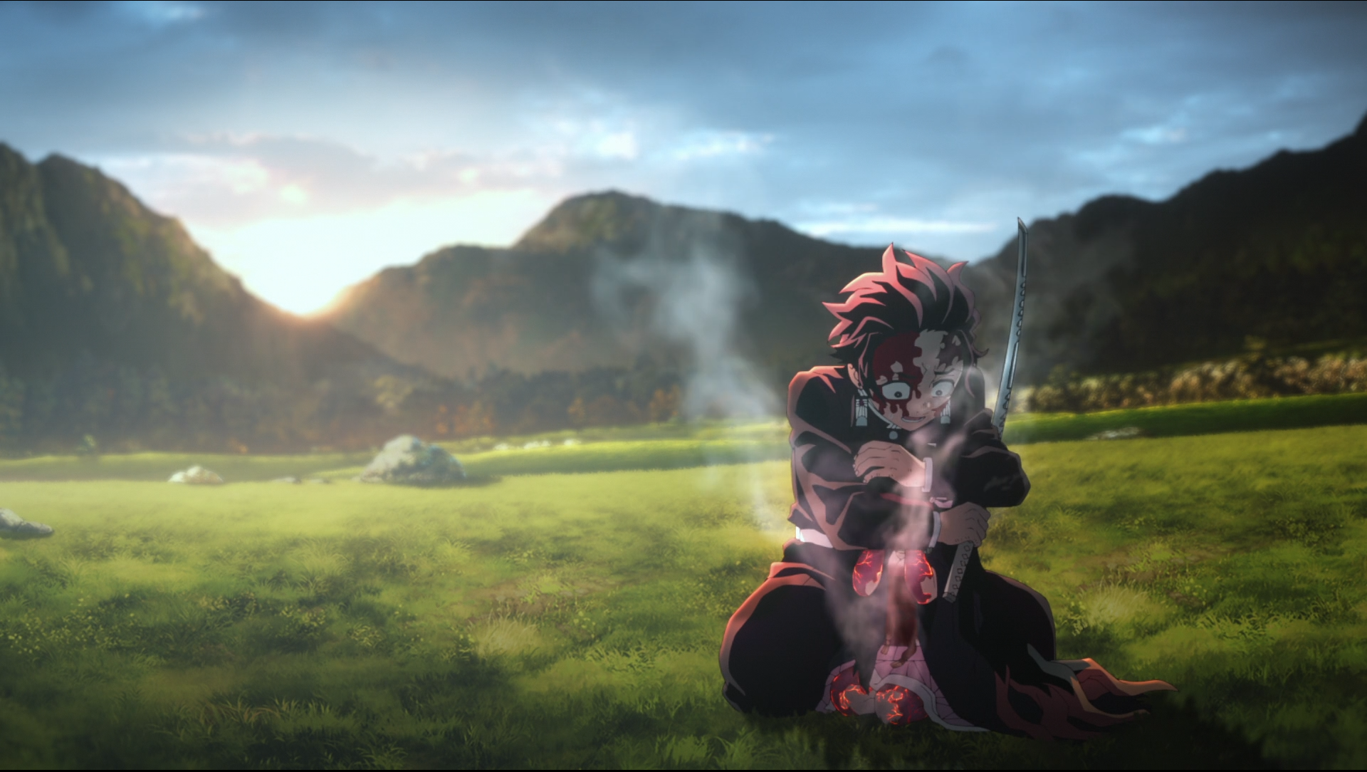 Demon Slayer HD Wallpaper: Tanjiro & Nezuko Kamado in Serene Battle Scene