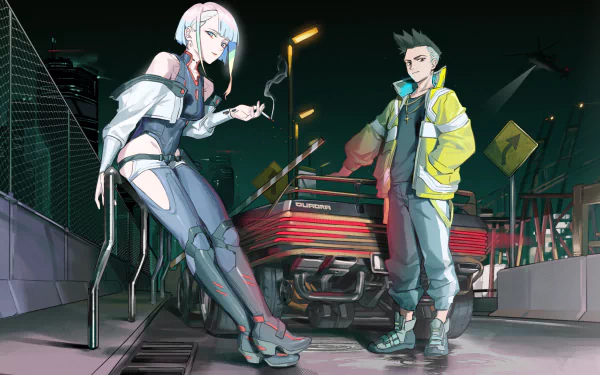 Lucy and David in Space - 4K Ultra HD Cyberpunk: Edgerunners Wallpaper