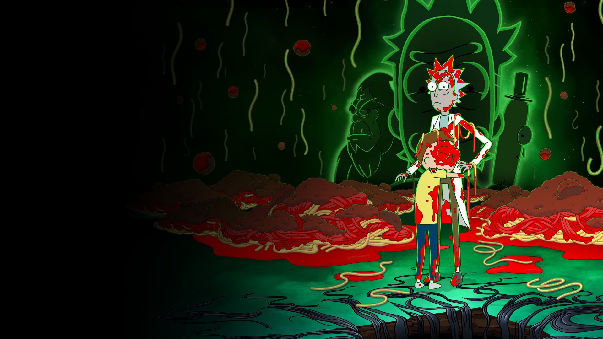 Rick and Morty 4K Ultra HD Wallpaper – Neon Sci-Fi Adventure