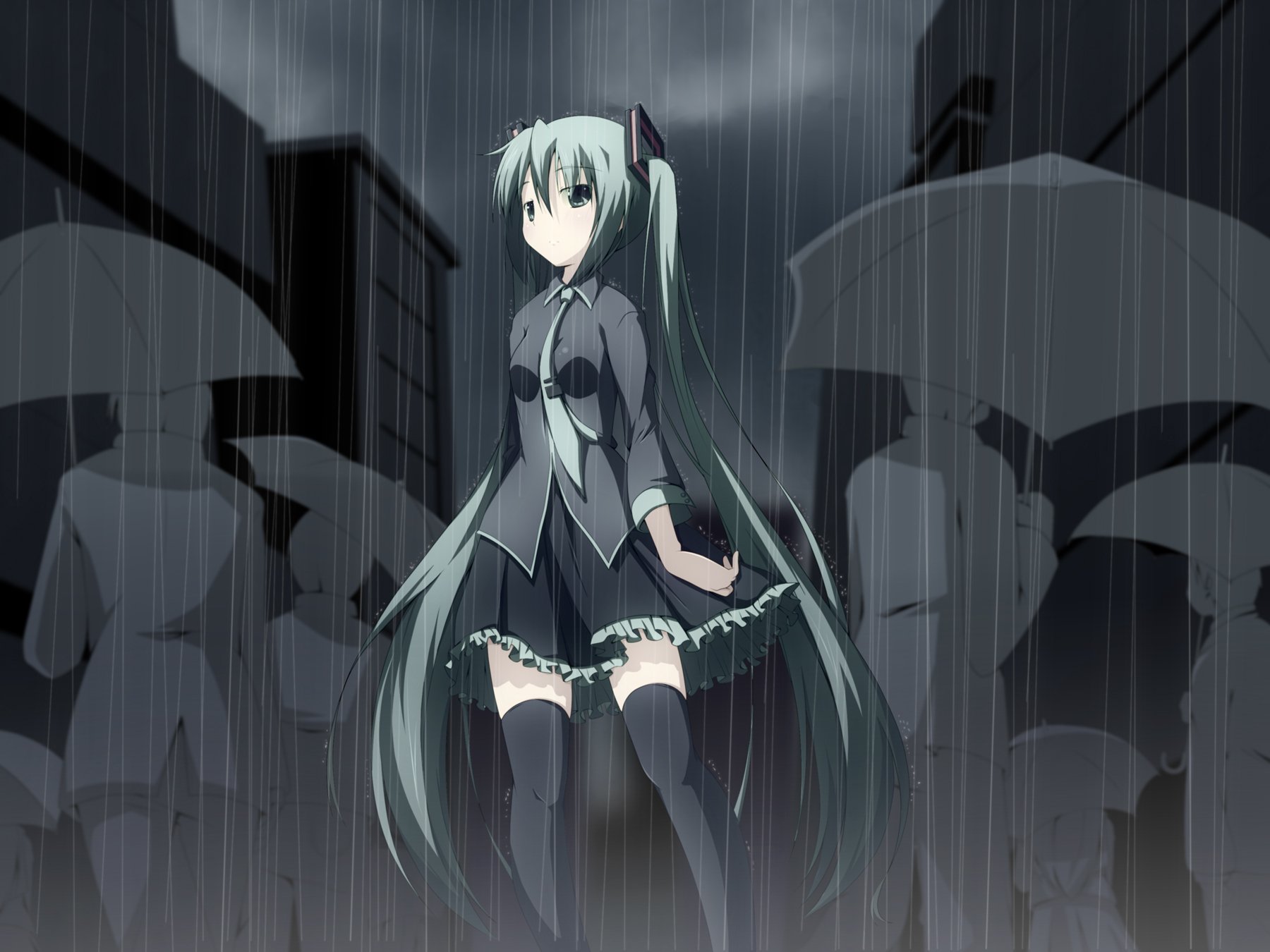 Rainfall Serenade — Hatsune Miku HD Wallpaper