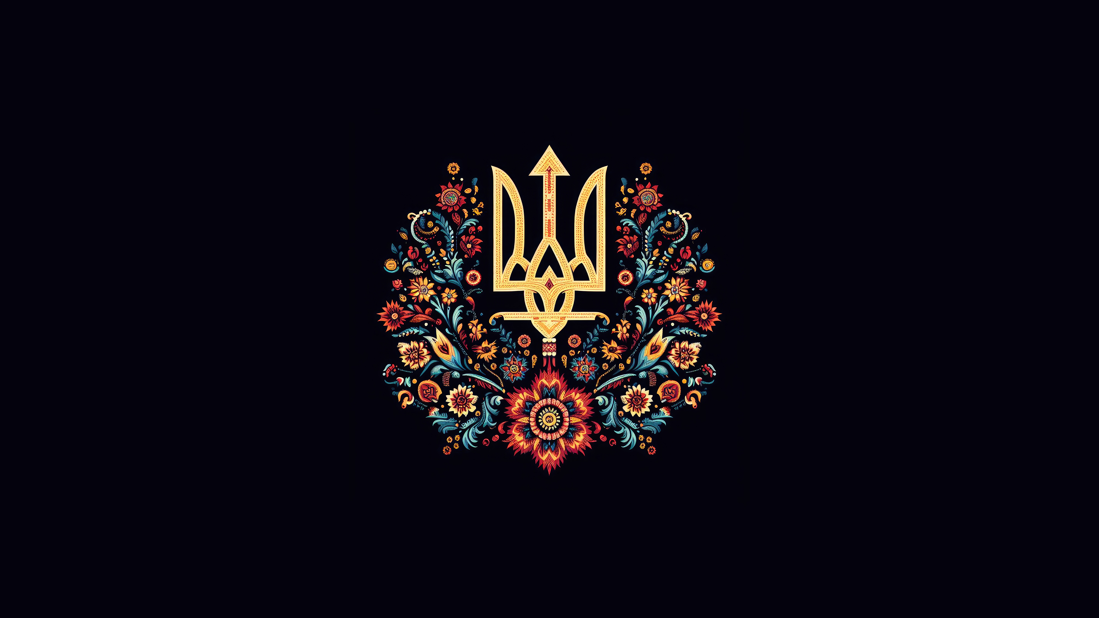 Ukraine’s Vibrant Heritage: 4K Ultra HD Emblem Wallpaper by HlibT