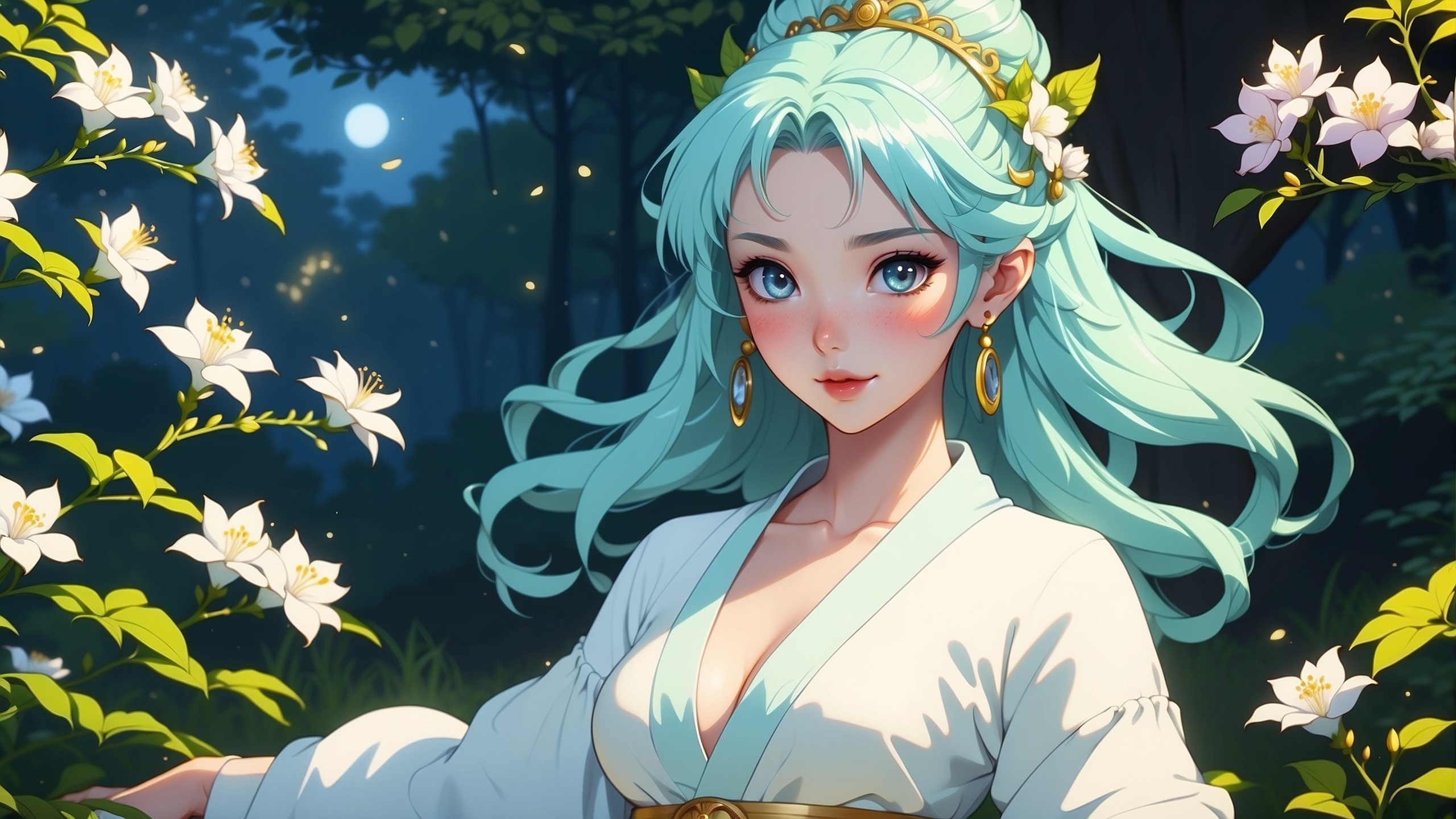 Earth Goddess Wearing Flowy Robes by AnimeHead