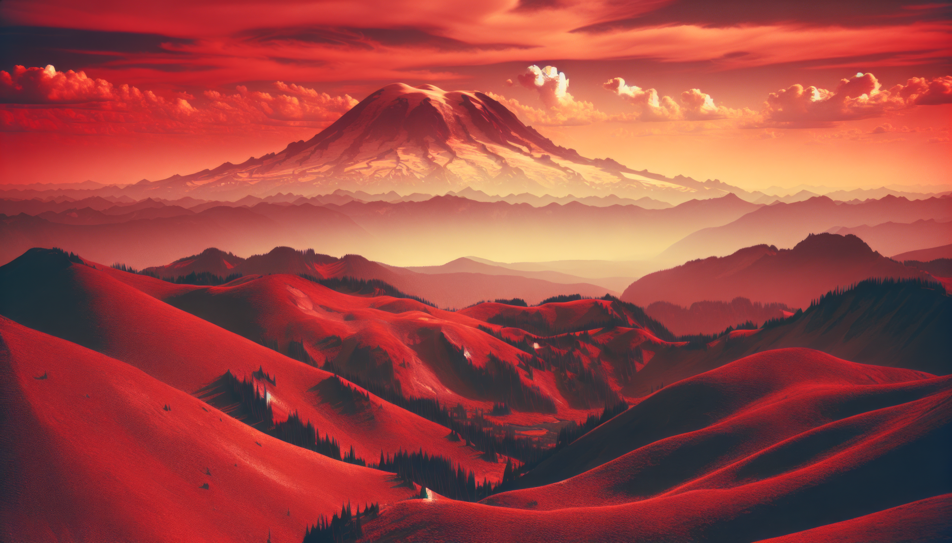 Stunning Mount Rainier Sunset HD Wallpaper by QuantumCurator