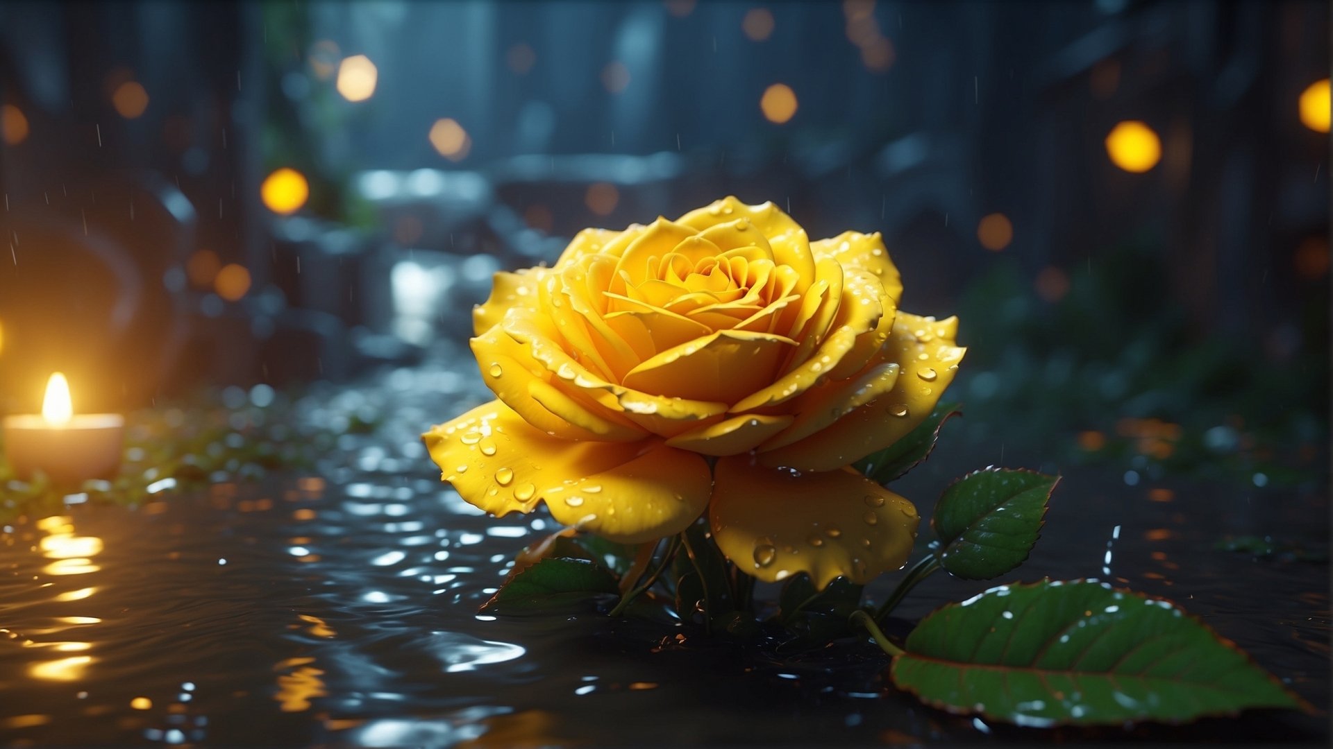 Yellow Rose by AnimeHead | 2560x1440 | Wallpaper Abyss